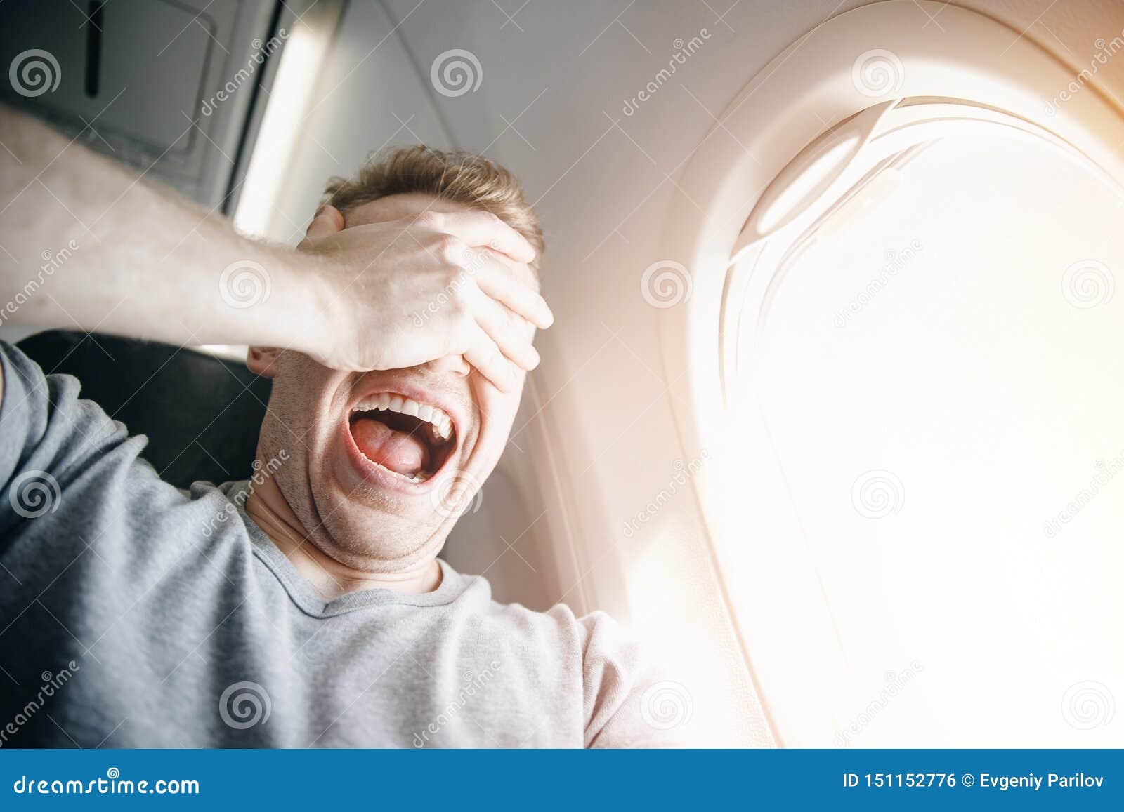 Concept Aerophobia. Afraid of Fear Flying on an Airplane and at Height ...