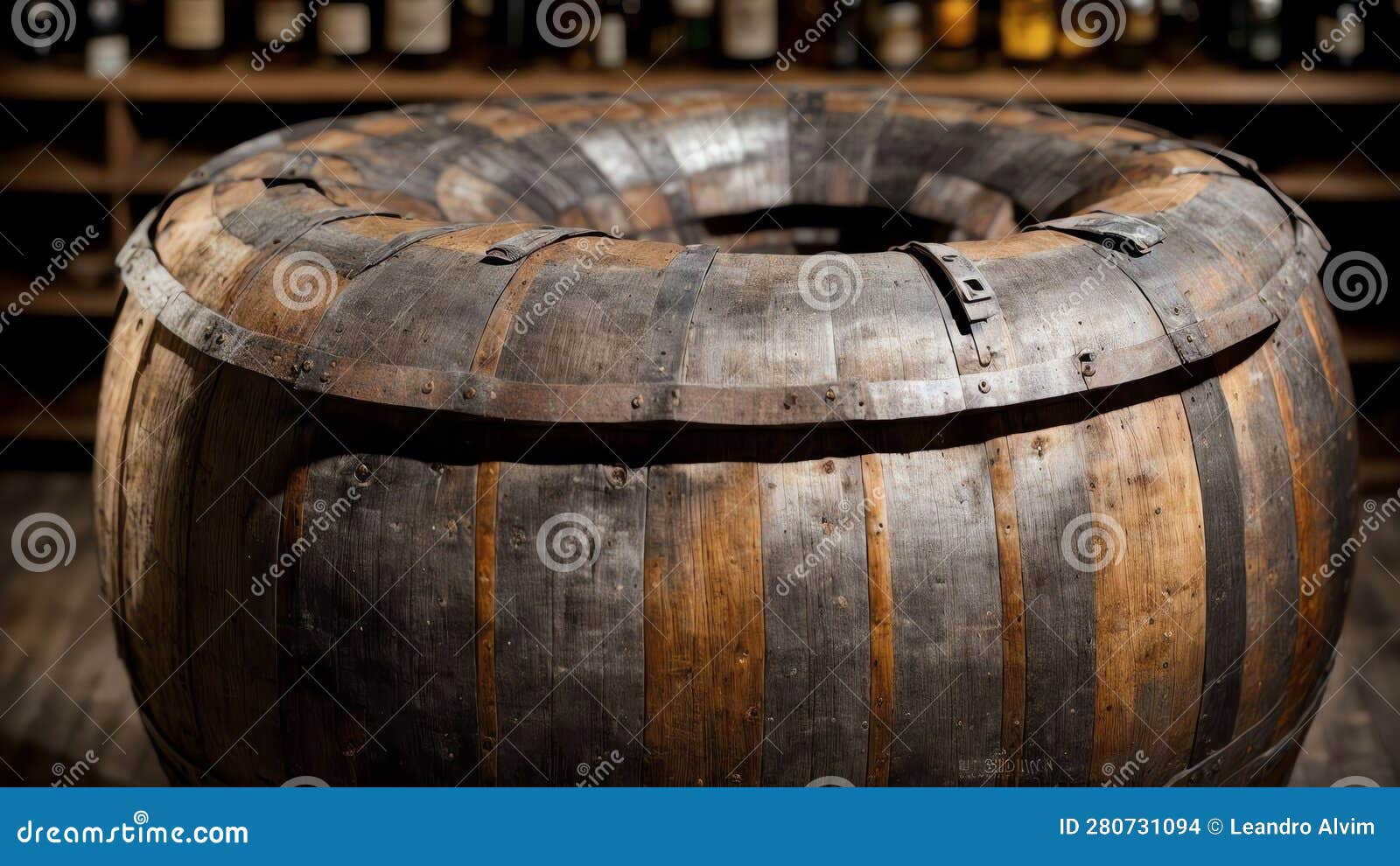 Aged Rum Barrel with Rustic Texture.AI Generated Stock Illustration ...