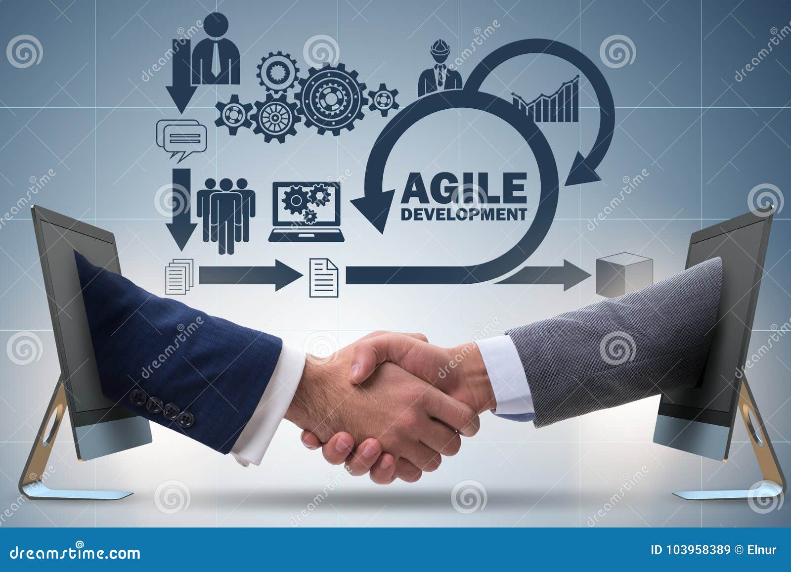 Agile Software Development Principle On The Screen, Scrum, Iterative ...