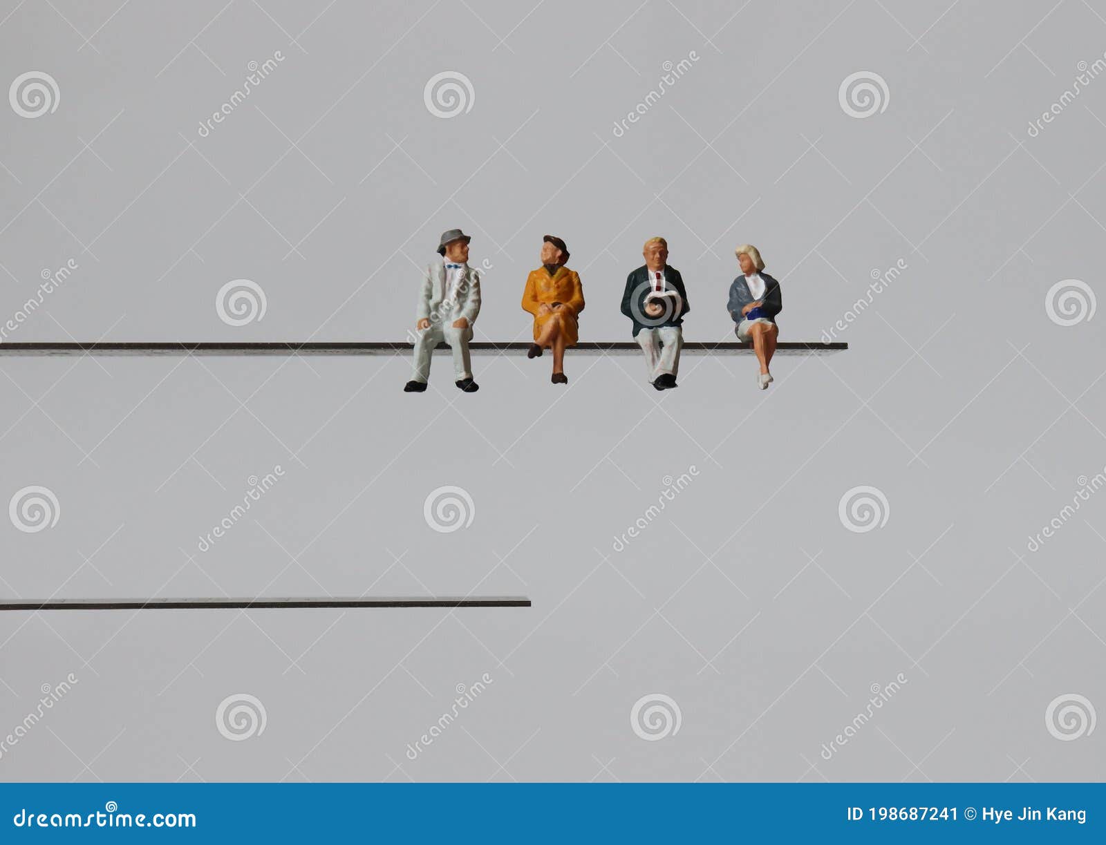 The Concept of an Aging Society. Miniature People Stock Image - Image ...