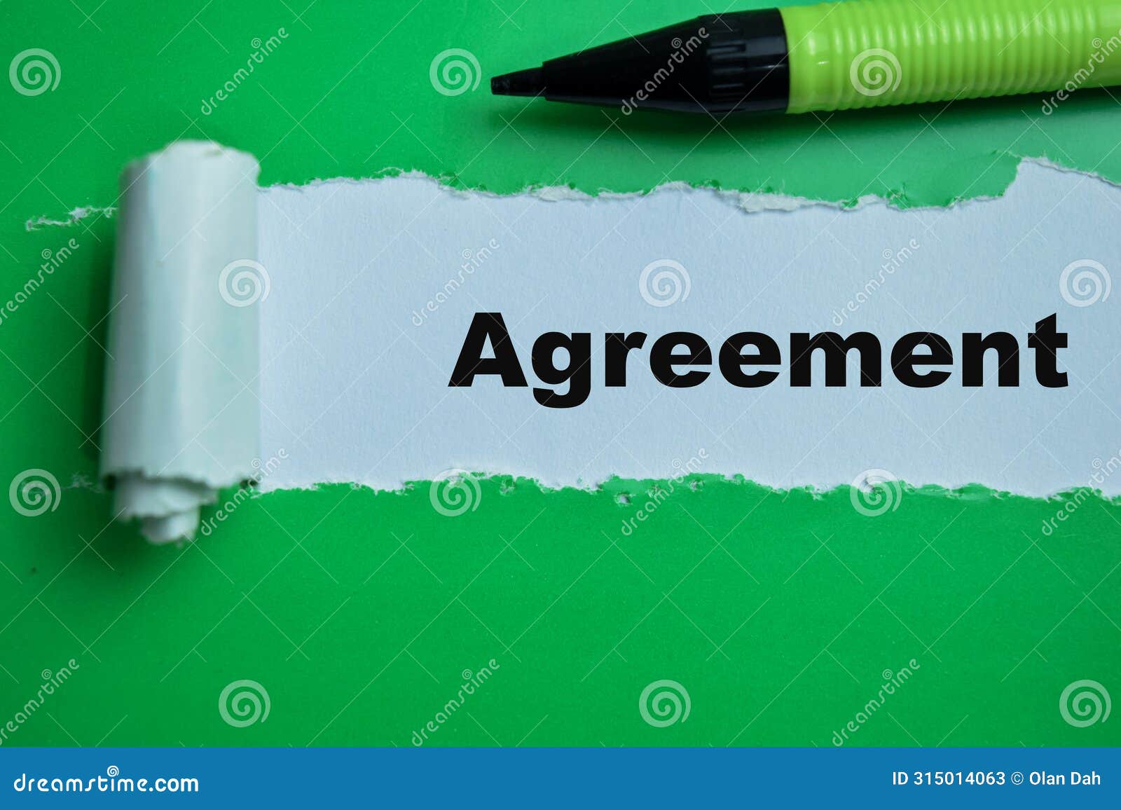 Concept of Agreement Text Written in Torn Paper Stock Image - Image of ...