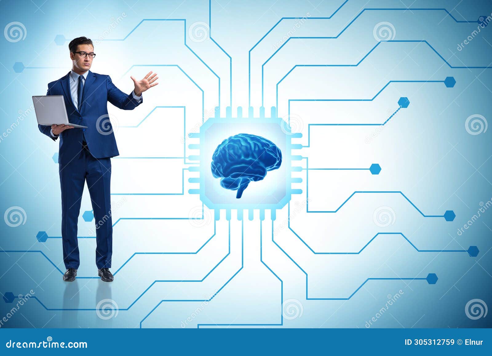 Concept of AI - Artificial Intelligence in Action Stock Image - Image ...