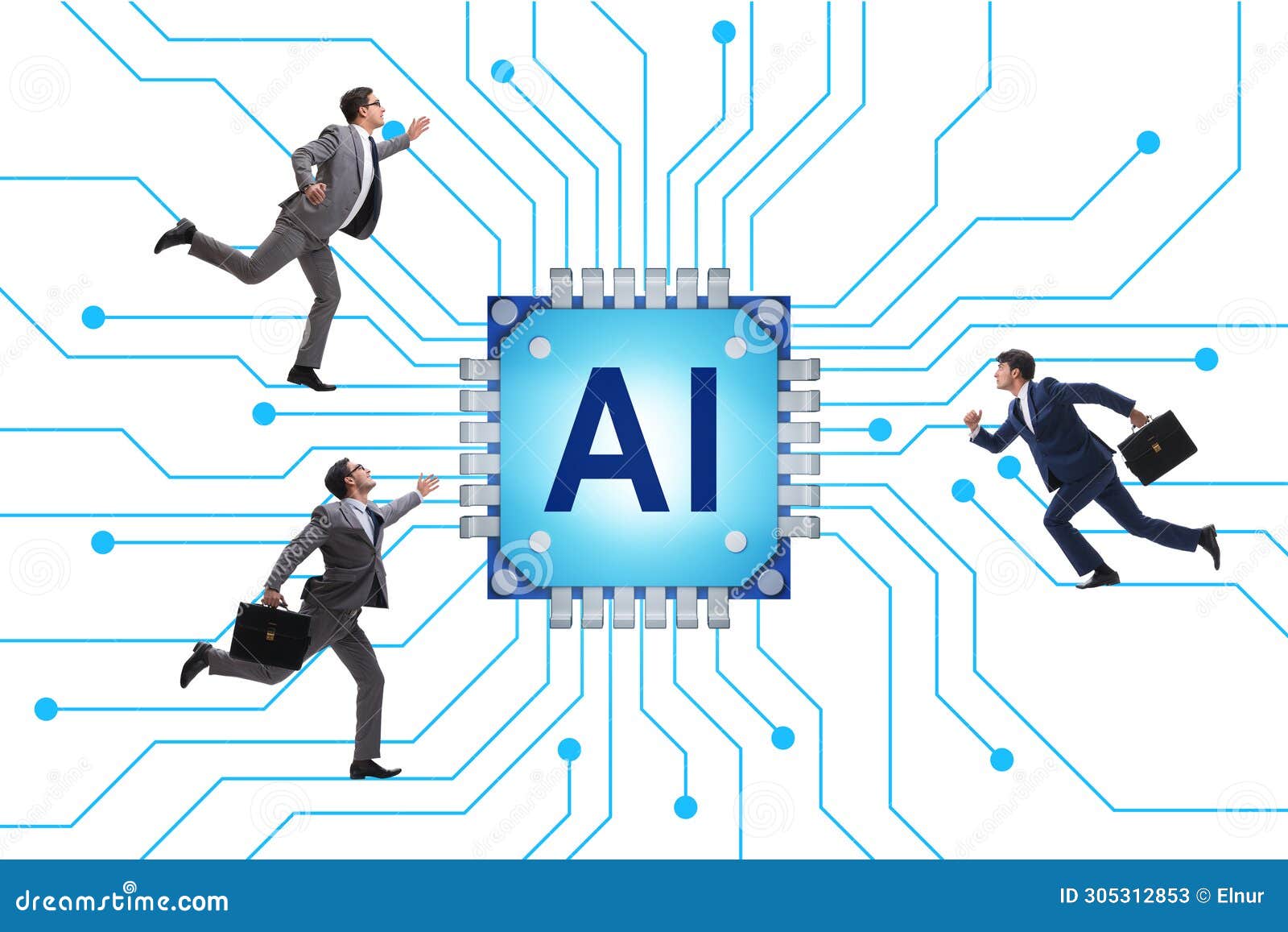 Concept of AI - Artificial Intelligence in Action Stock Image - Image ...