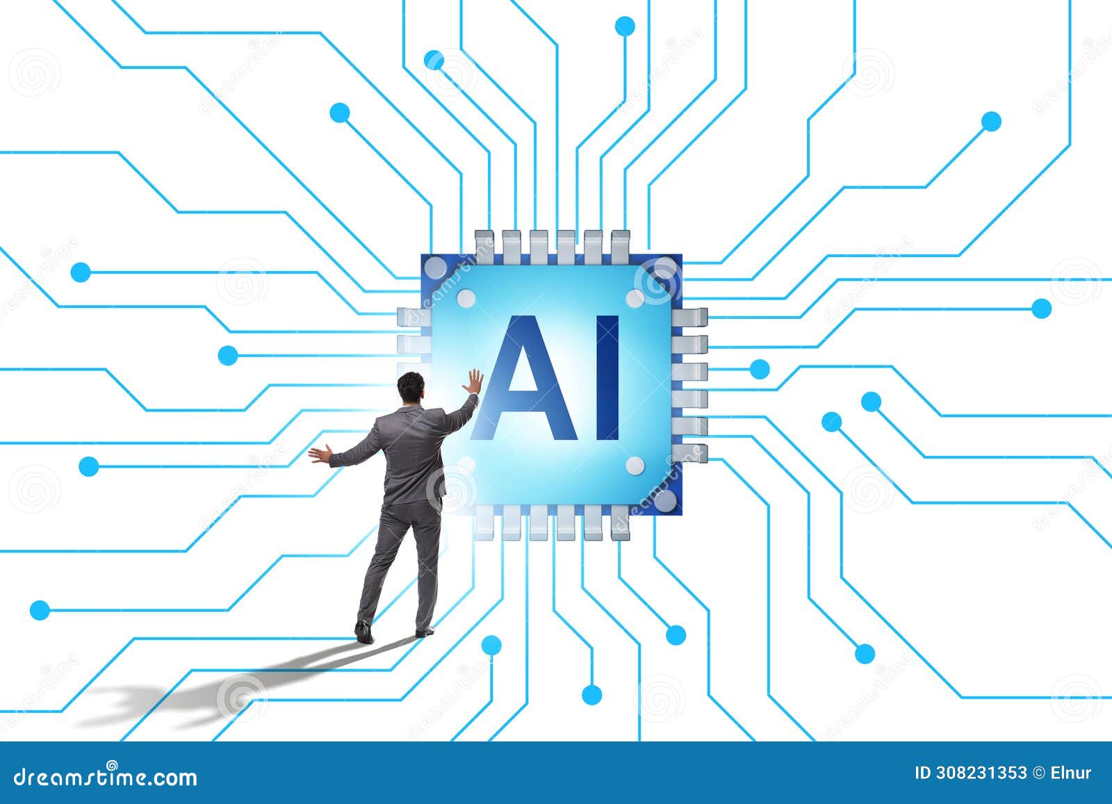 Concept of AI - Artificial Intelligence in Action Stock Image - Image ...