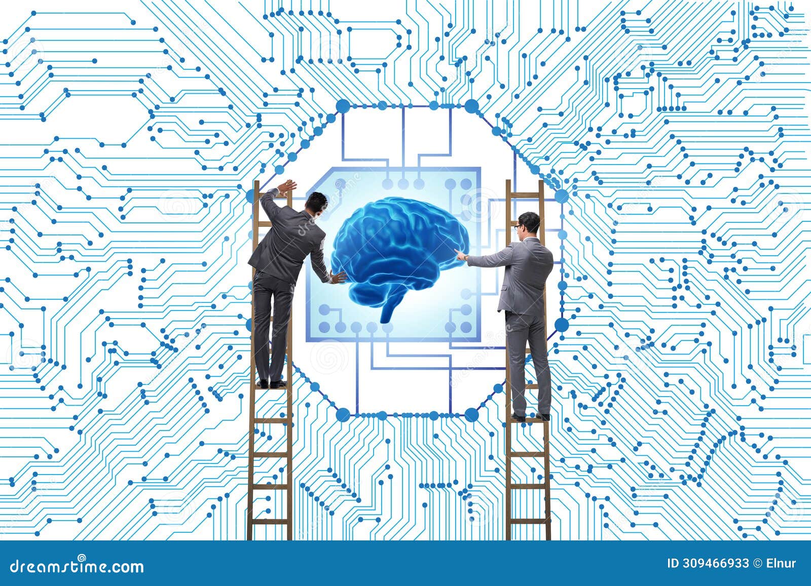 Concept of AI - Artificial Intelligence in Action Stock Image - Image ...