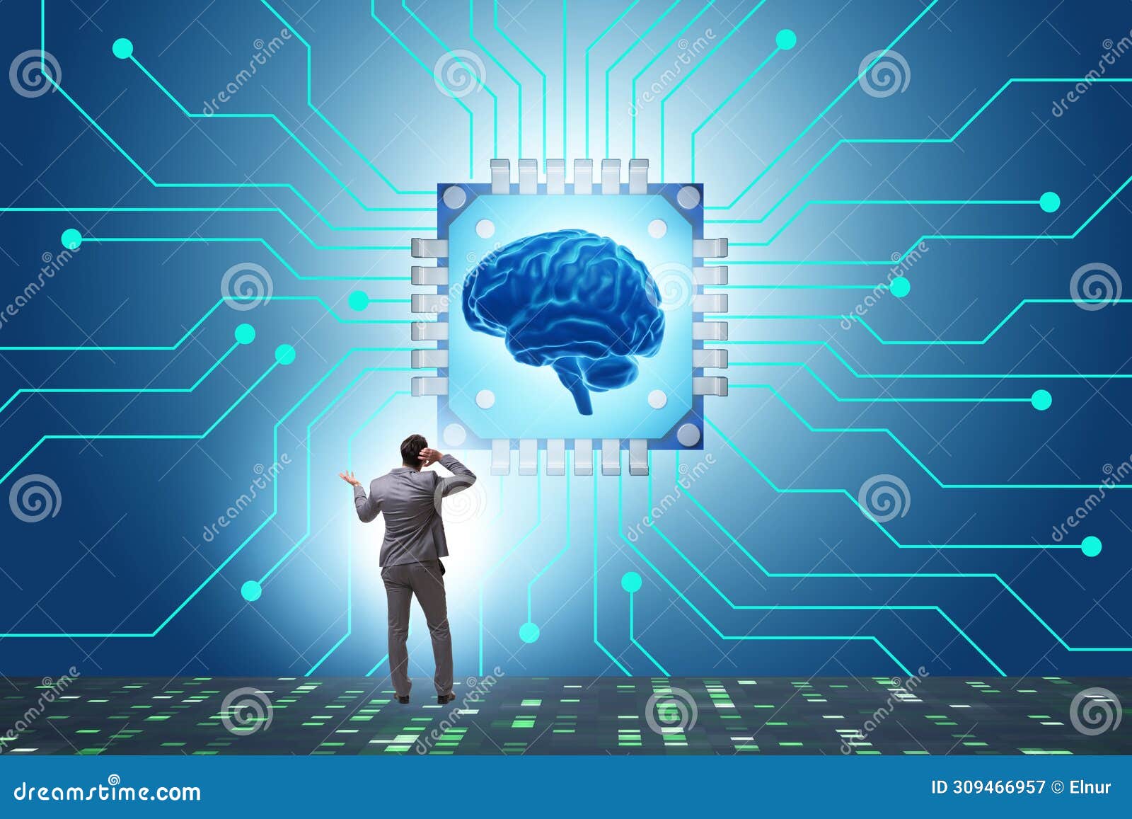 Concept of AI - Artificial Intelligence in Action Stock Image - Image ...