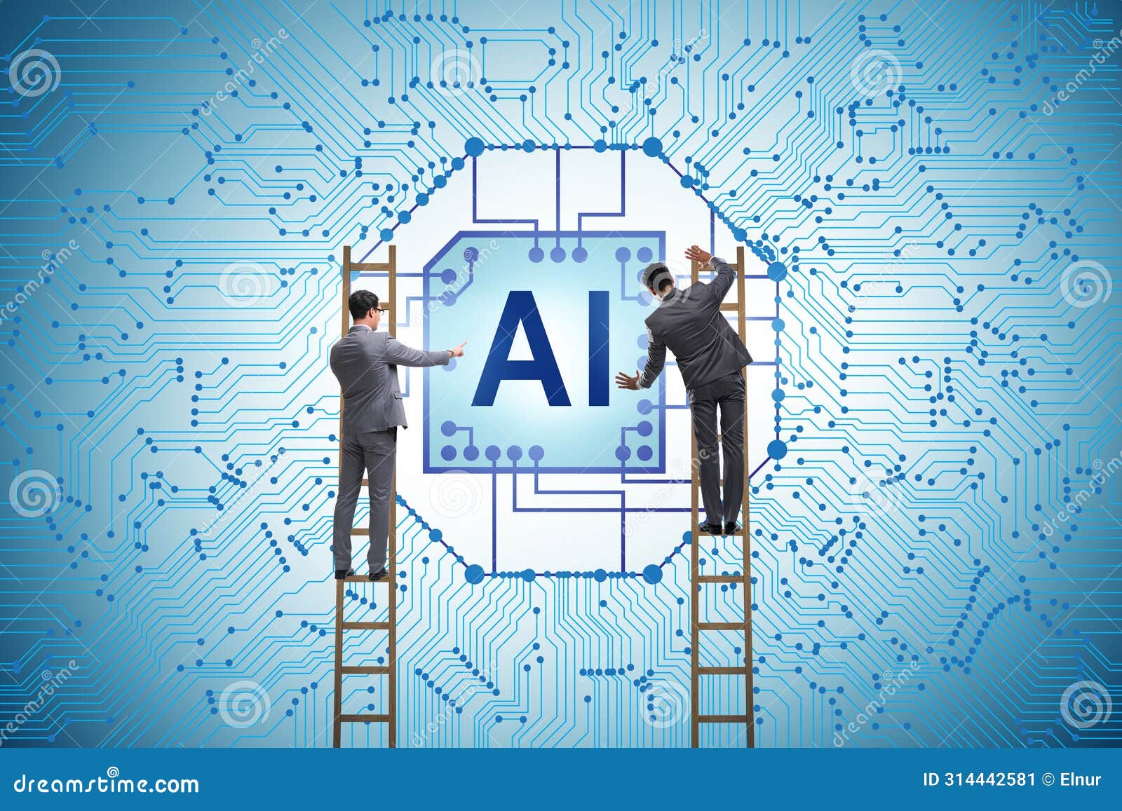 Concept of AI - Artificial Intelligence in Action Stock Image - Image ...