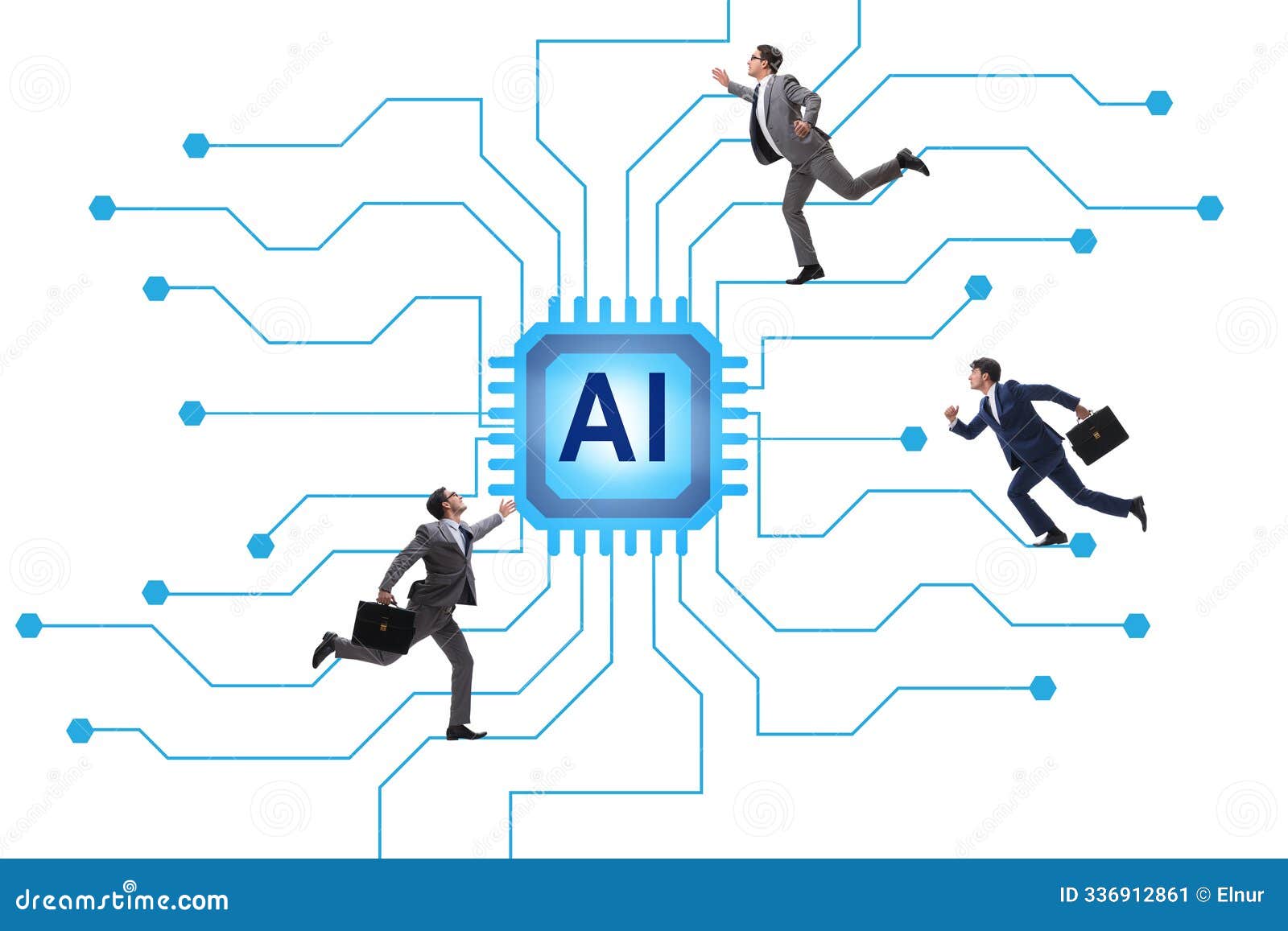 Concept of AI - Artificial Intelligence in Action Stock Image - Image ...