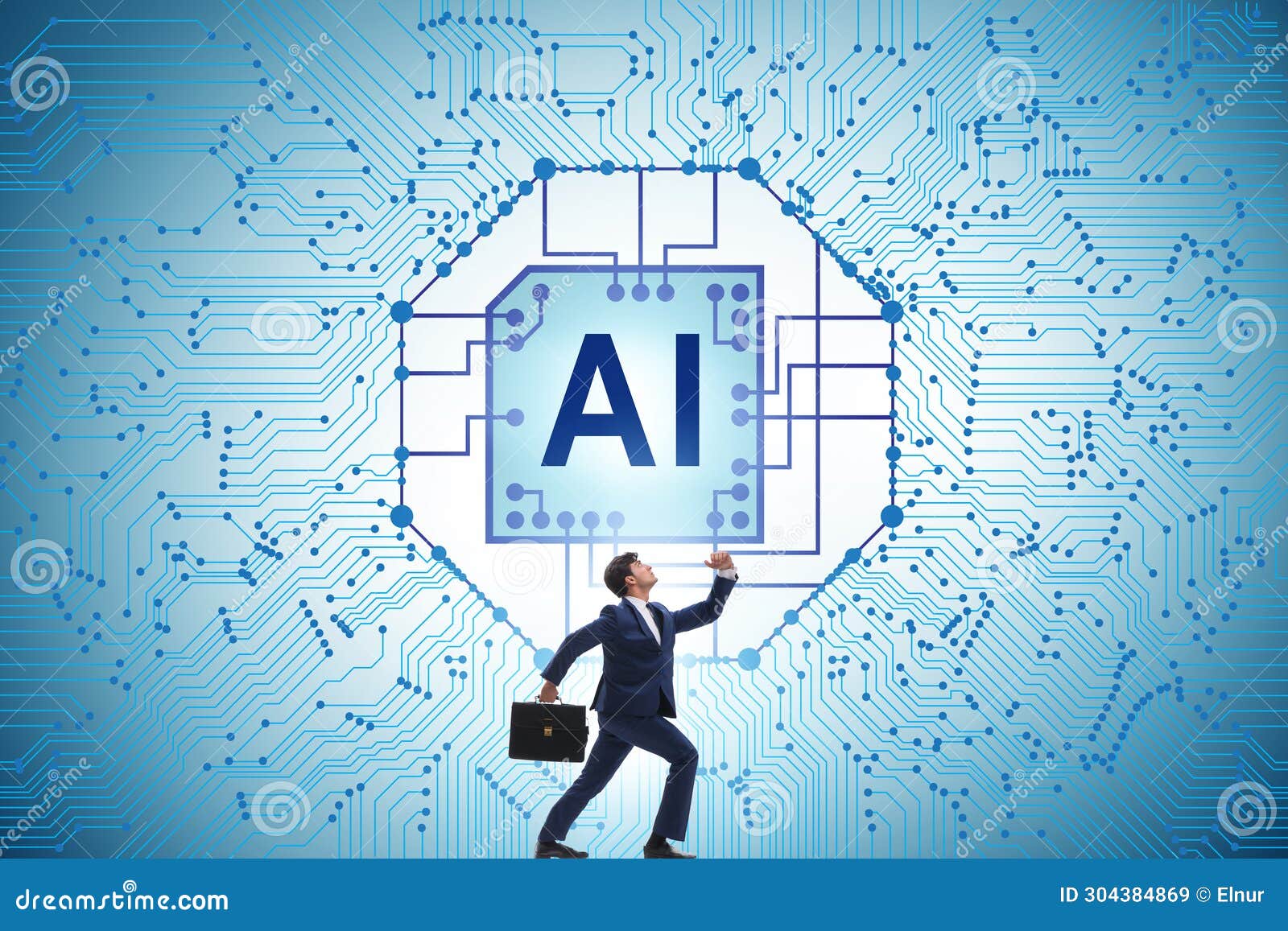 Concept of AI - Artificial Intelligence in Action Stock Image - Image ...
