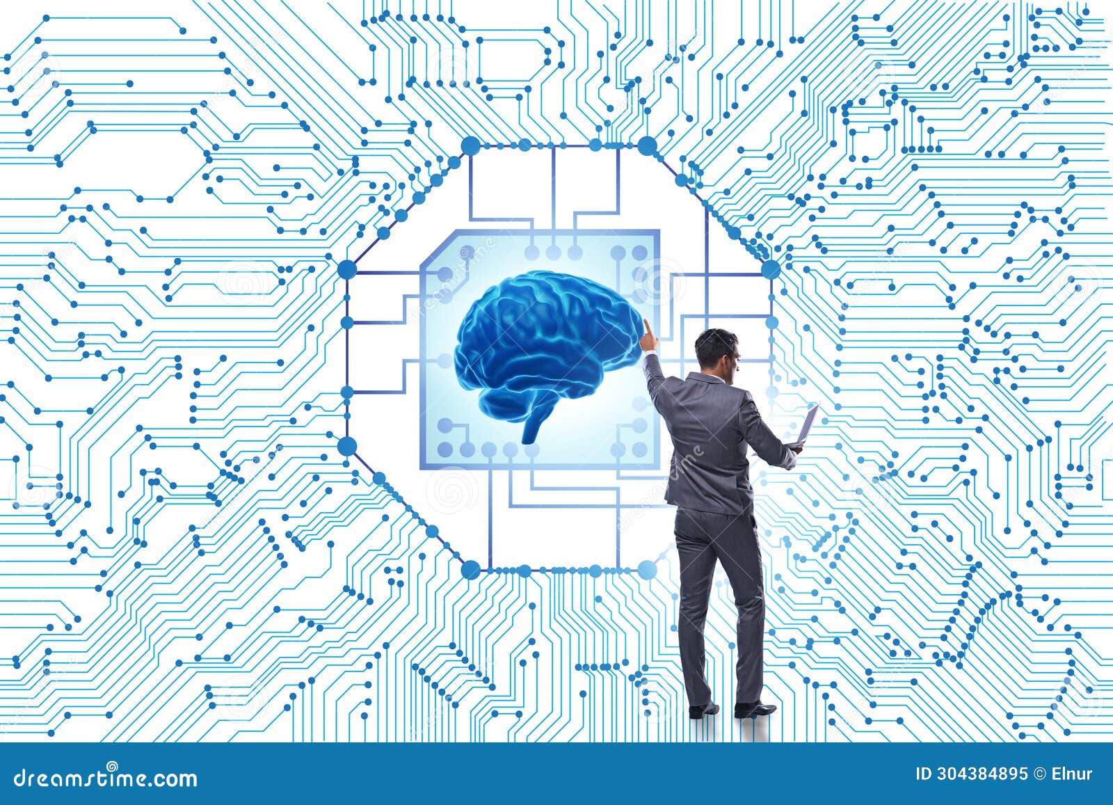 Concept of AI - Artificial Intelligence in Action Stock Image - Image ...