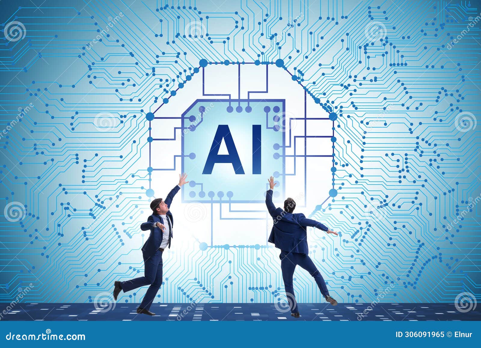 Concept of AI - Artificial Intelligence in Action Stock Image - Image ...