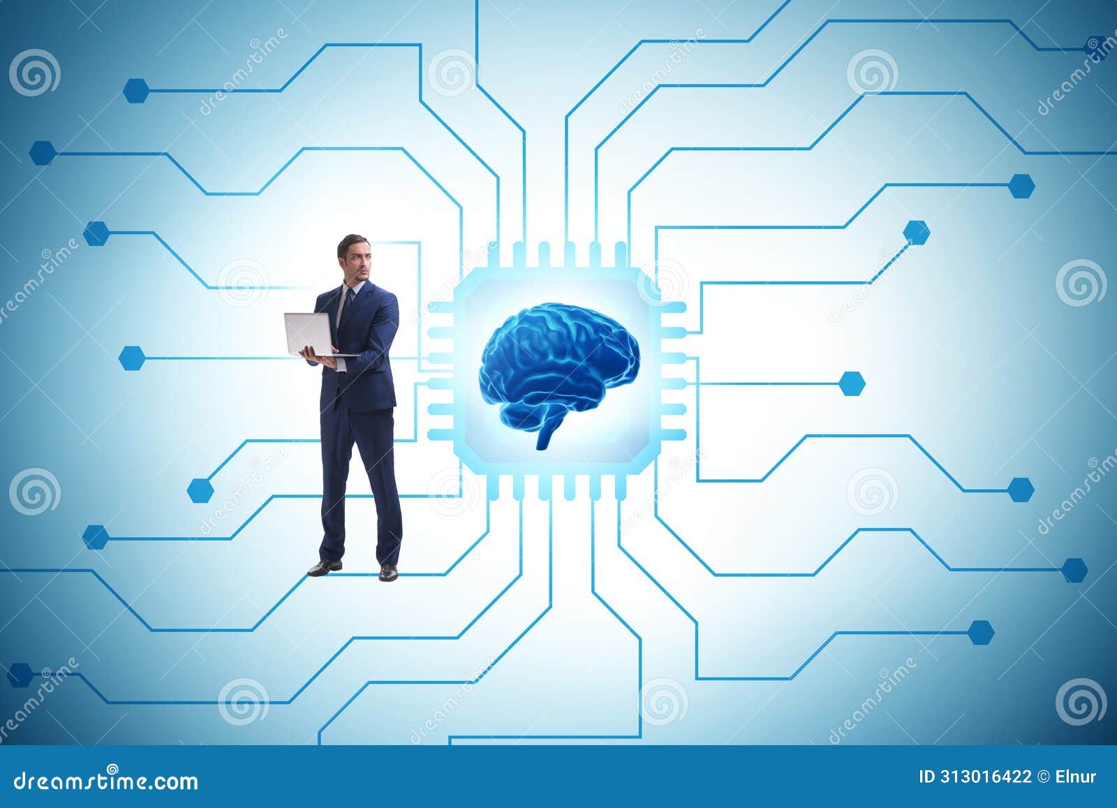 Concept of AI - Artificial Intelligence in Action Stock Photo - Image ...