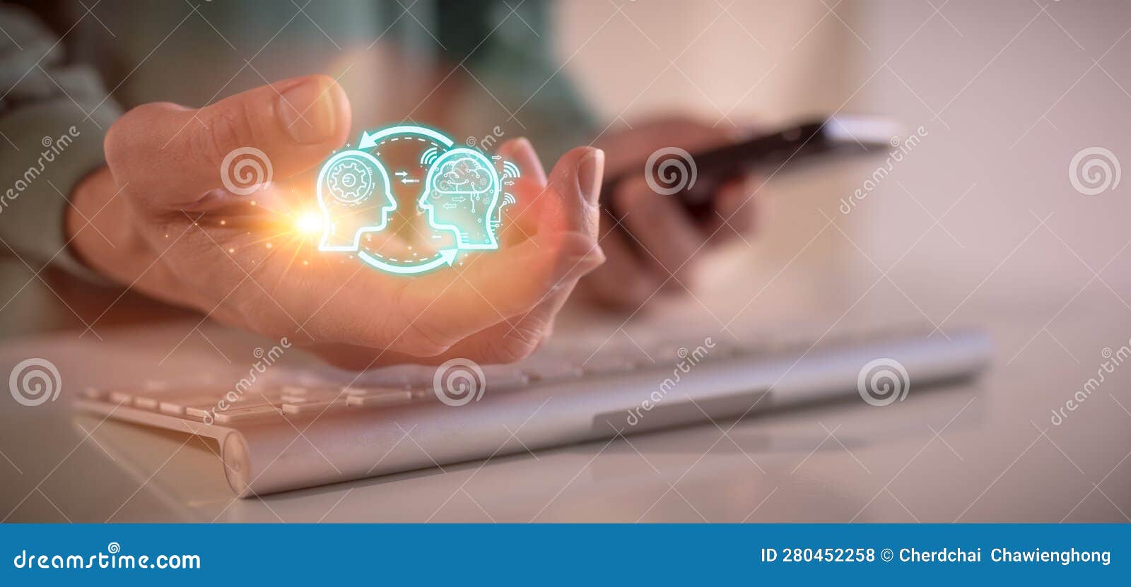 Concept of AI-Artificial Intelligence Innovation. AI Adoption Stock ...