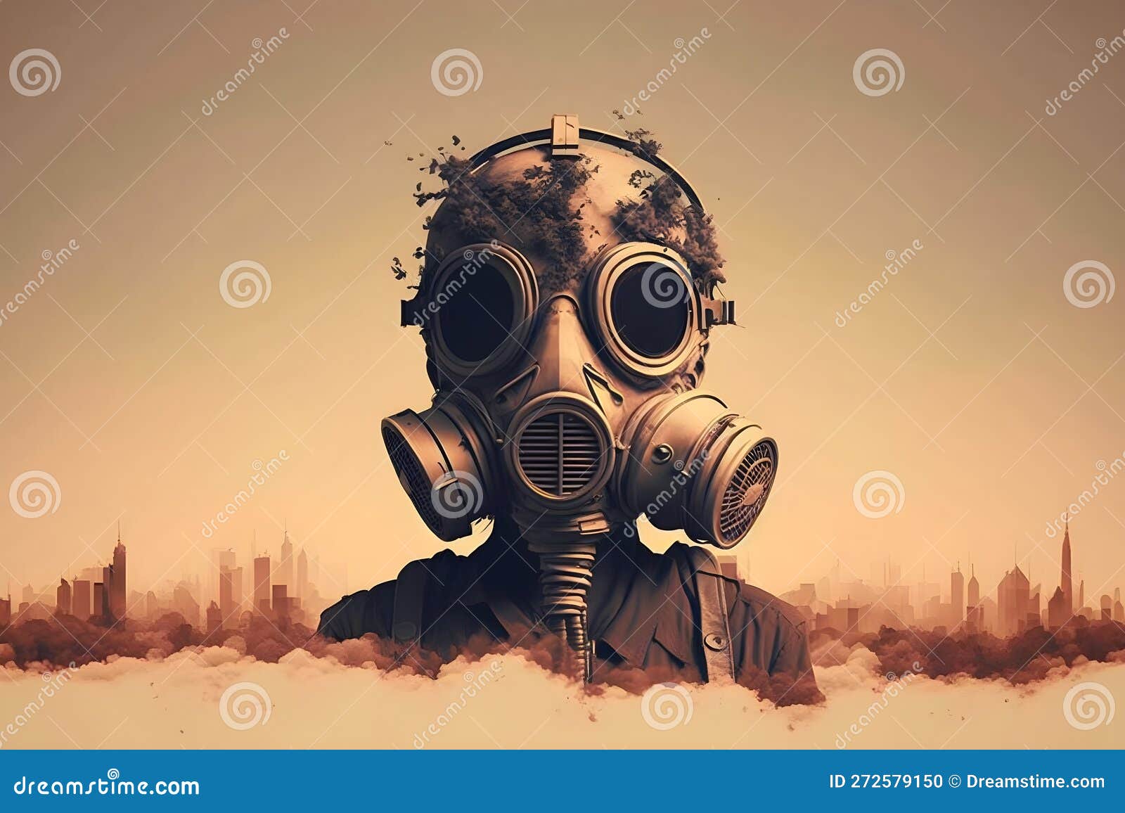 Enviroment Pollution. Skull Mad Of Garbage Vector Illustration ...