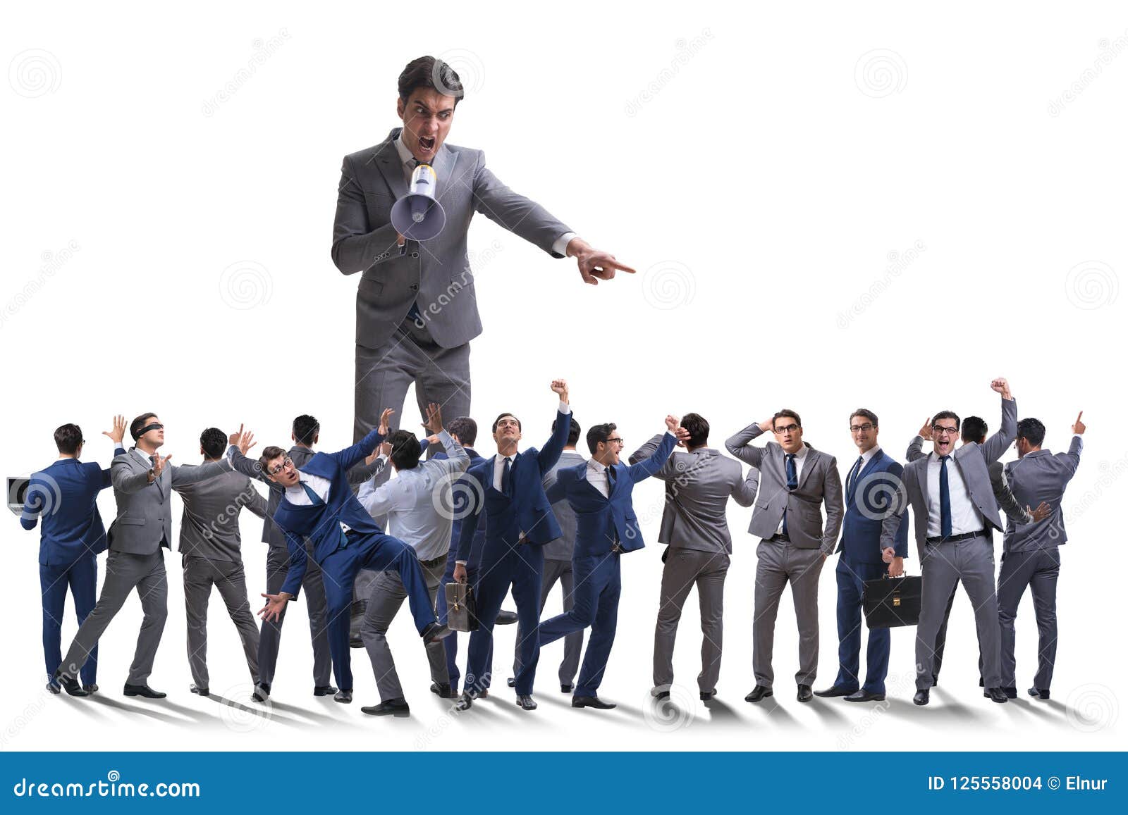 The Concept of Angry Boss Yelling with Loudspeaker Stock Photo - Image ...
