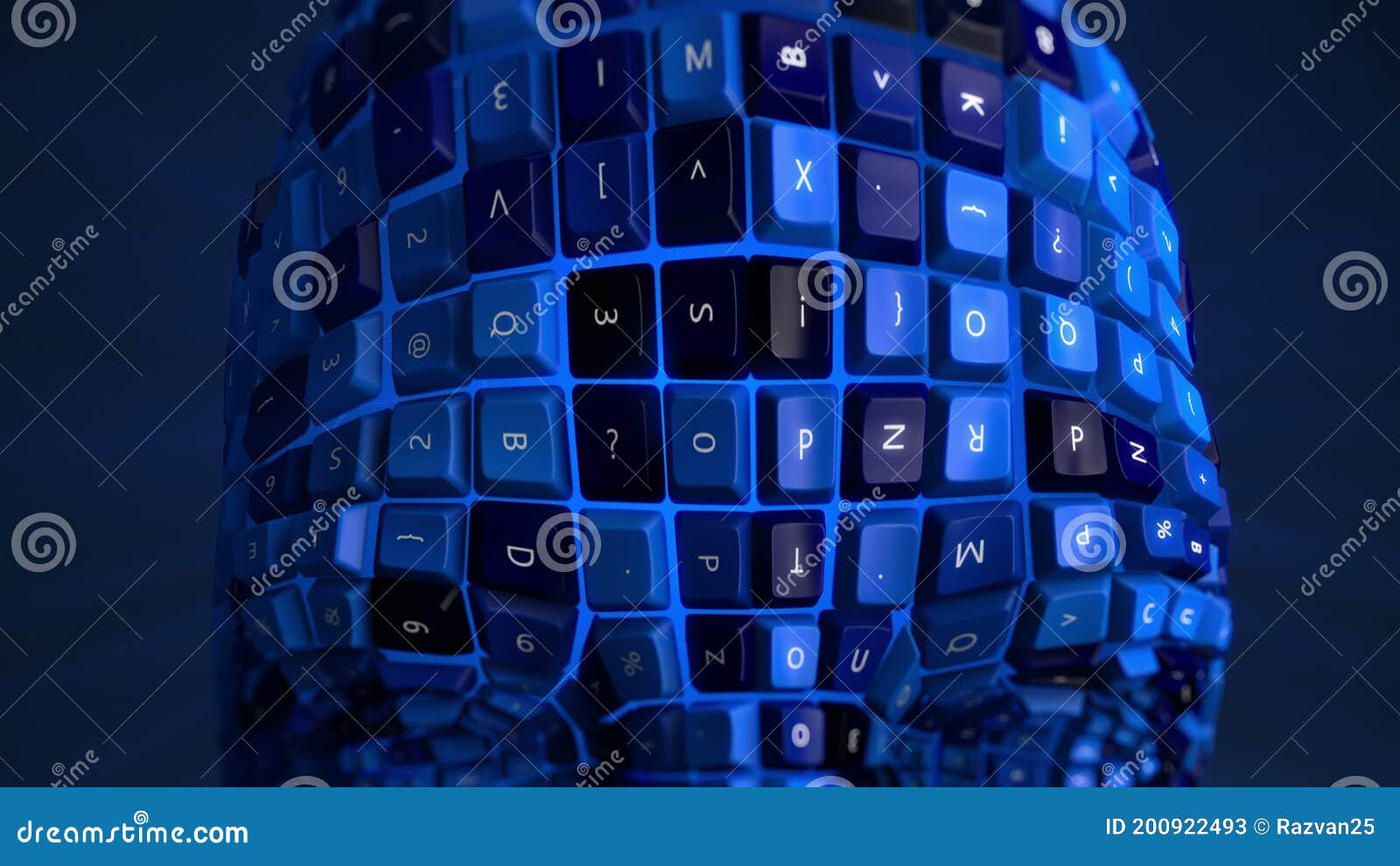 Concept Animation of a Computer Keys Head Stock Video - Video of mind ...