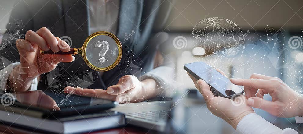 The Concept of Answering Questions in Technologies Stock Illustration ...