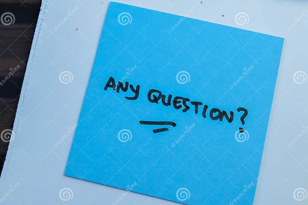 Concept of Any Question? Write on Sticky Notes Isolated on Wooden Table ...