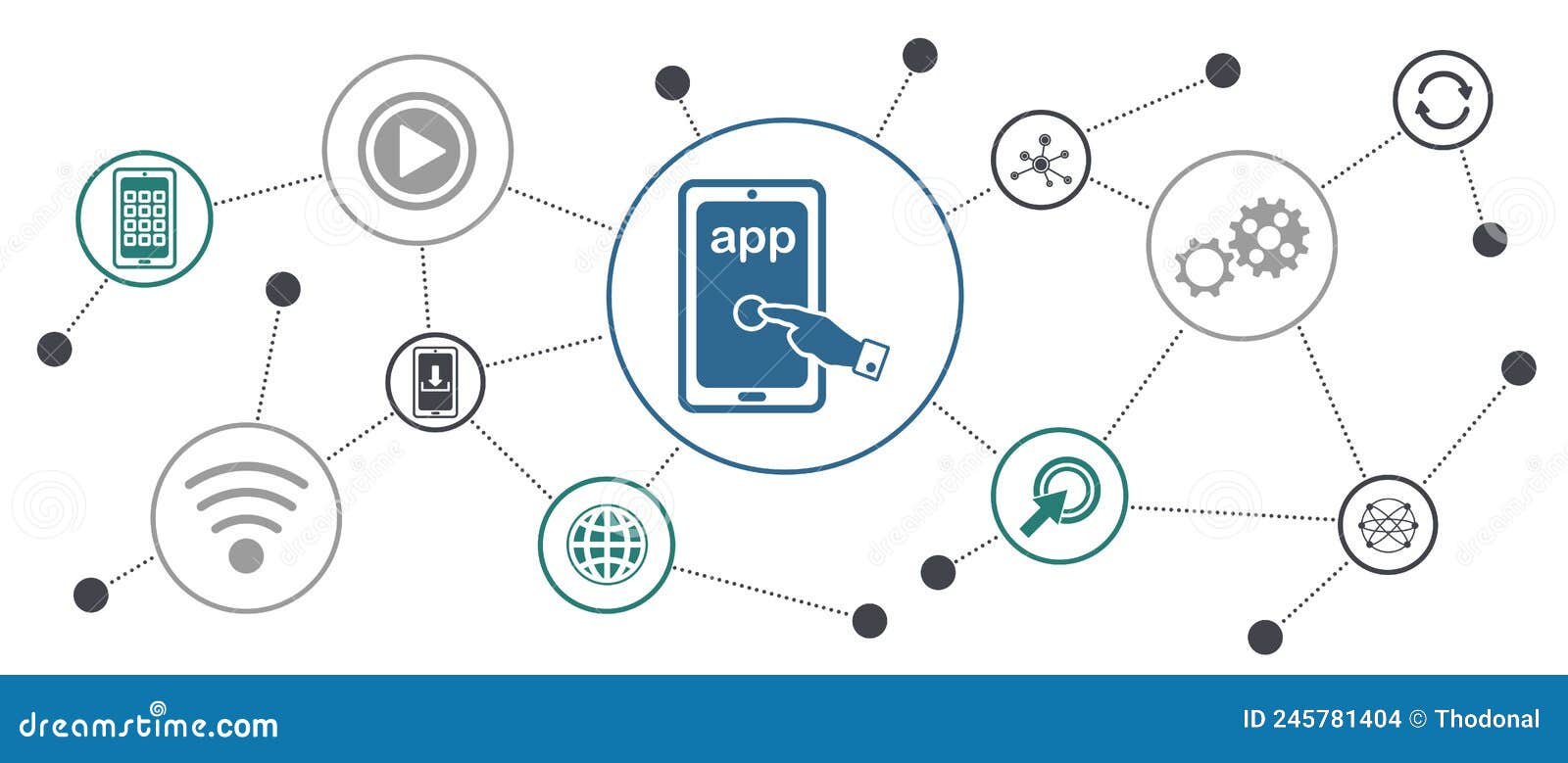 Concept of app stock illustration. Illustration of phone - 245781404