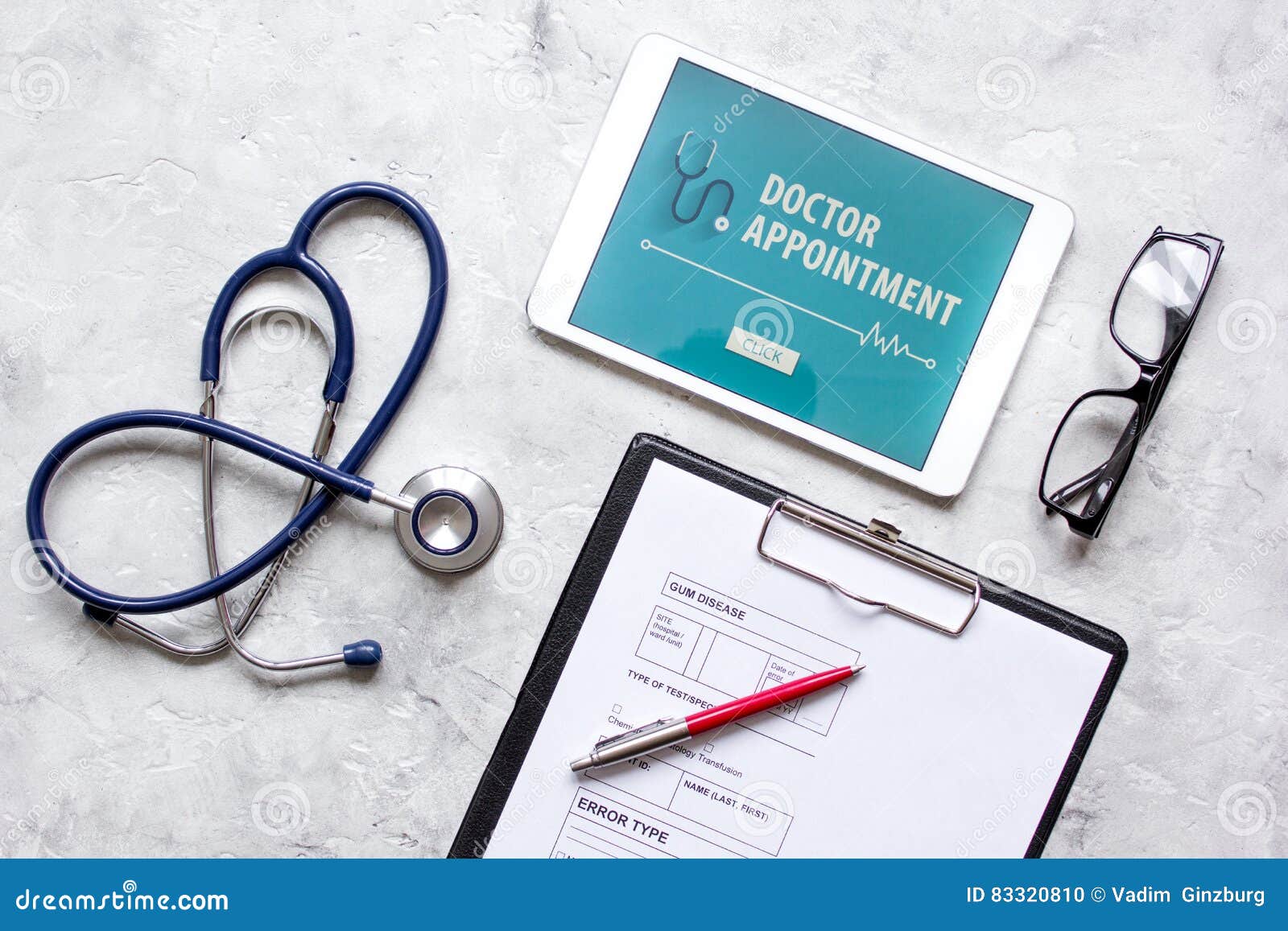Concept of Appointment To Doctor Online Top View Stock Photo - Image of ...