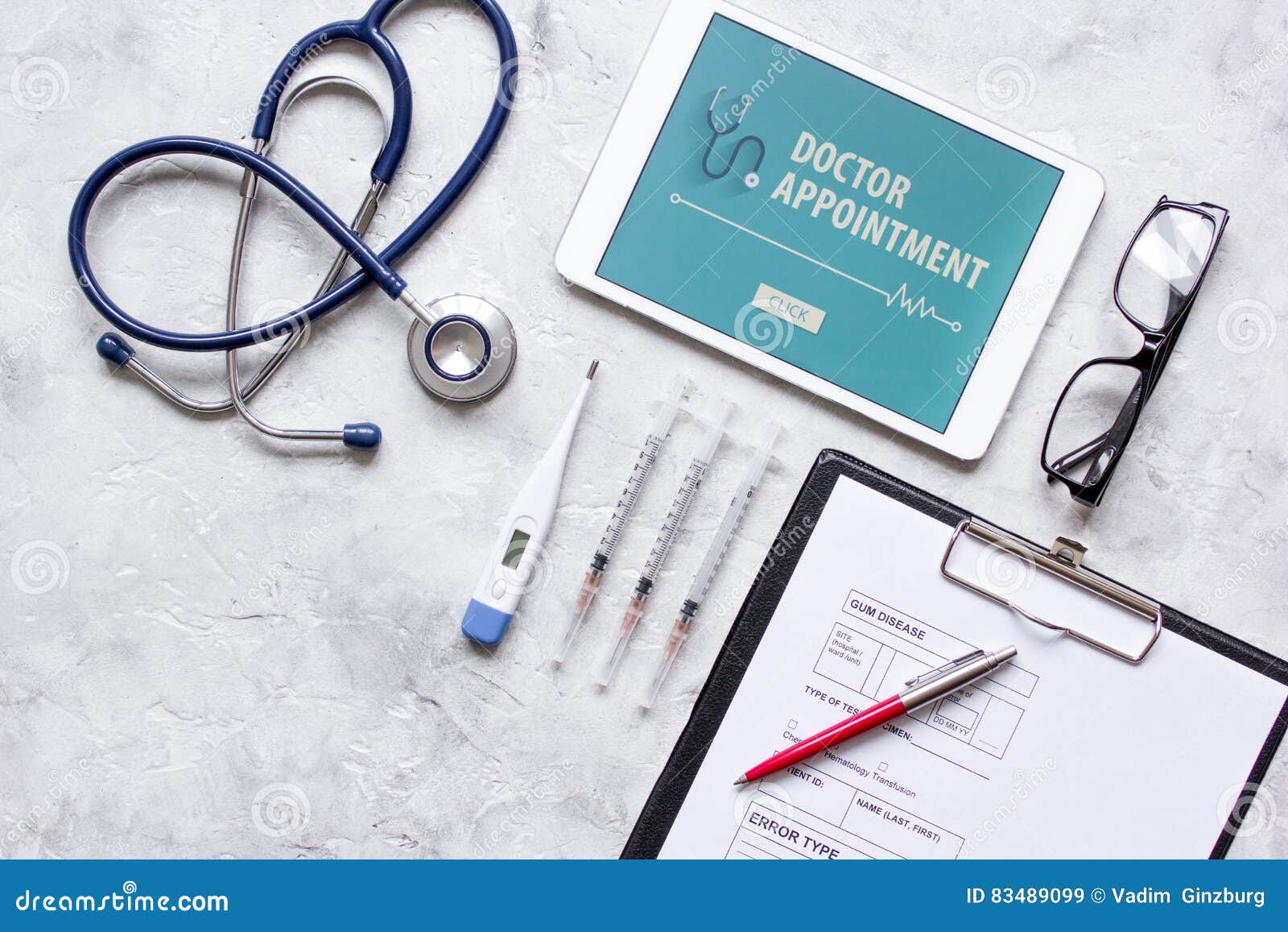 Concept of Appointment To Doctor Online Top View Stock Image - Image of ...