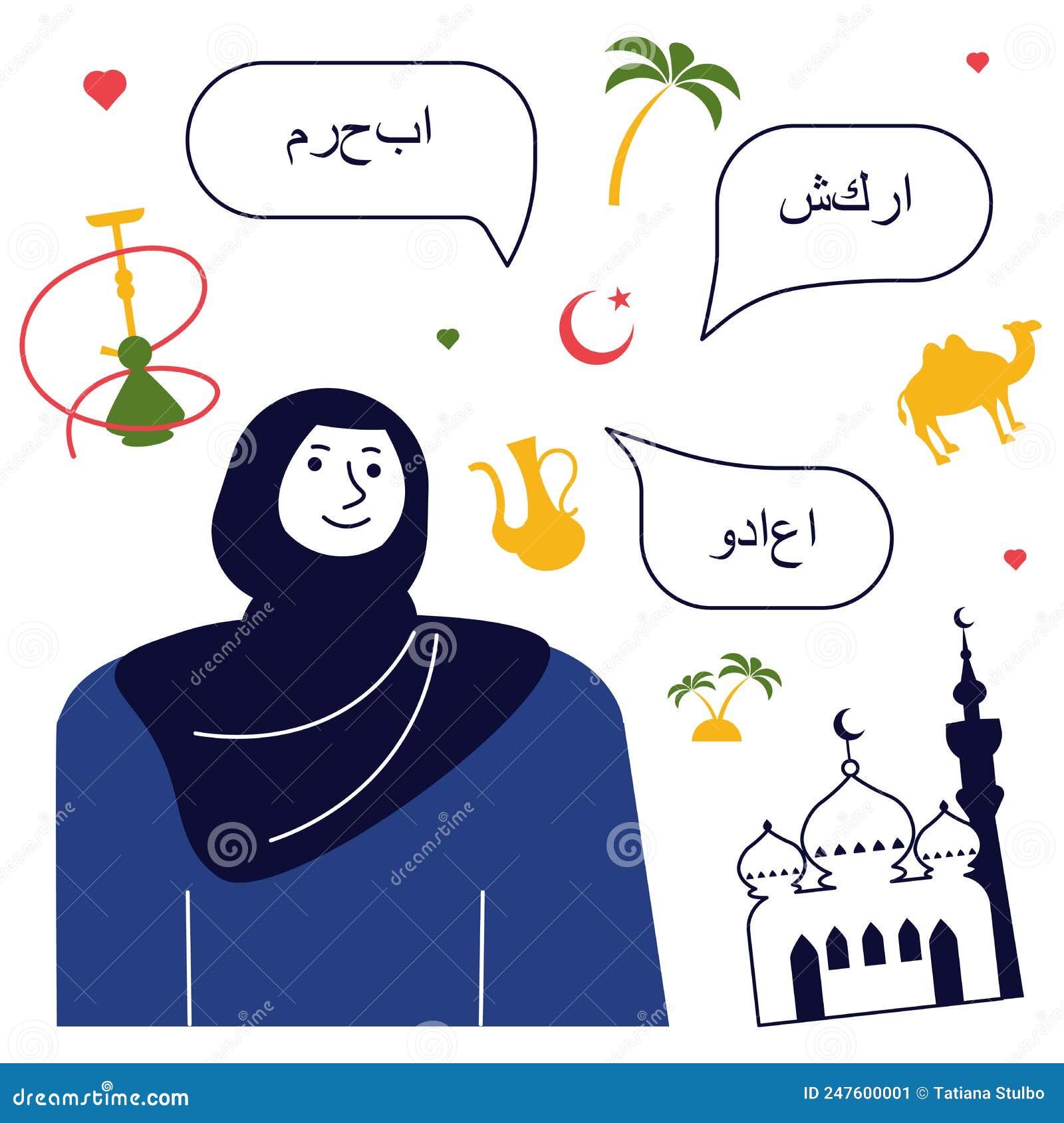 Concept of Arabic Language Course or School Stock Illustration ...