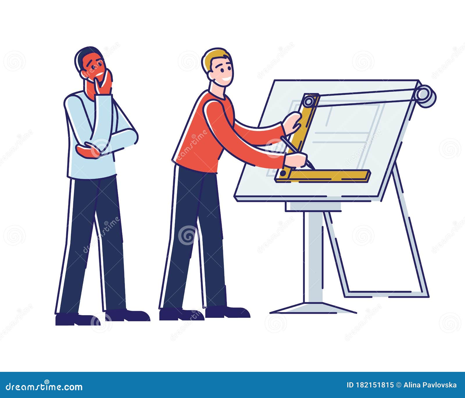 Architect Profession Set Of Vector Illustrations With Architects ... Architect Profession Set Of Vector Illustrations With Architects ...