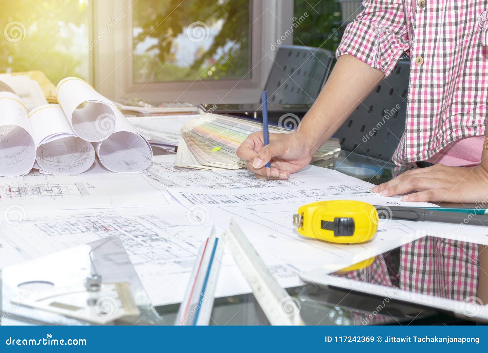Concept Architects.engineer Holding Pen Pointing. Stock Image - Image ...