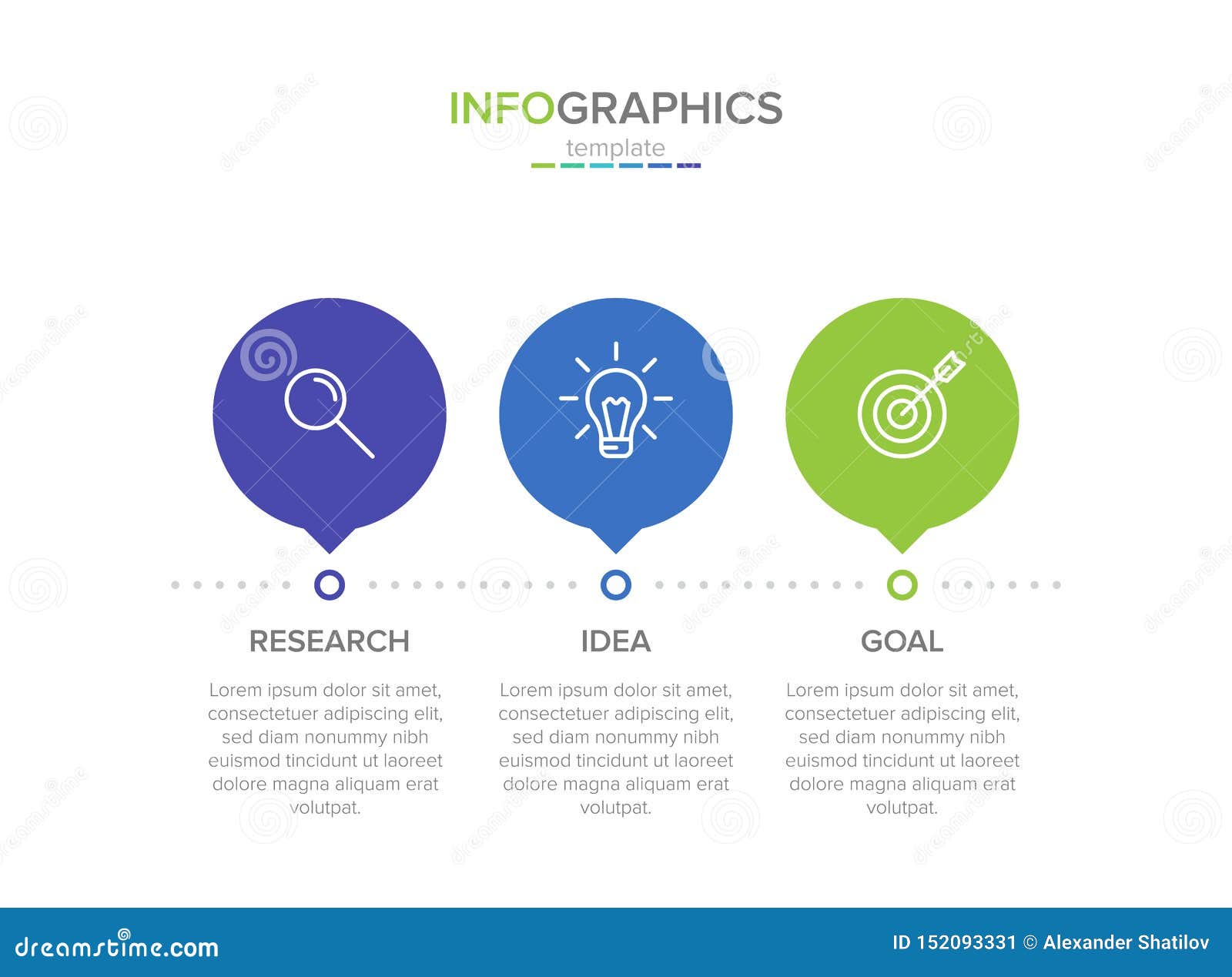 Concept of Arrow Business Model with 3 Successive Steps. Three Colorful ...