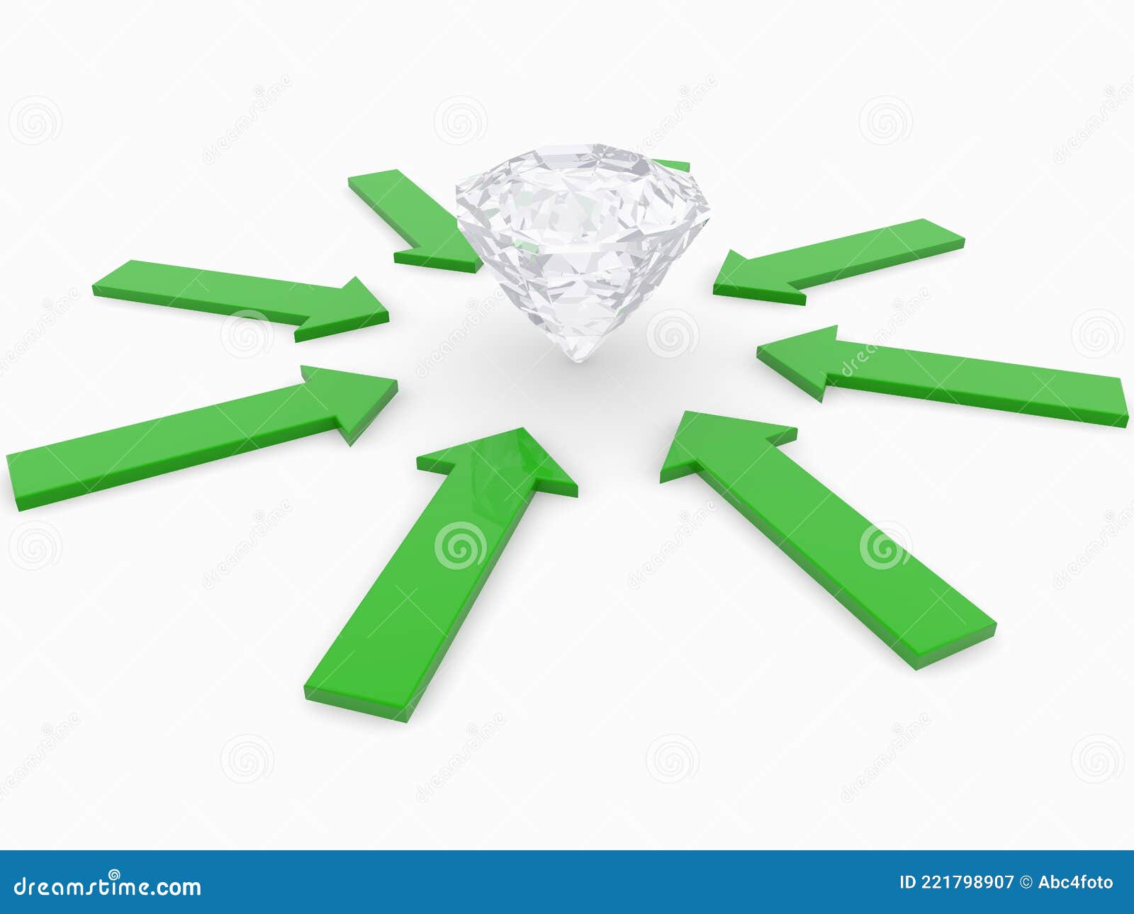Concept of Arrows Around Gem Stock Illustration - Illustration of cans ...