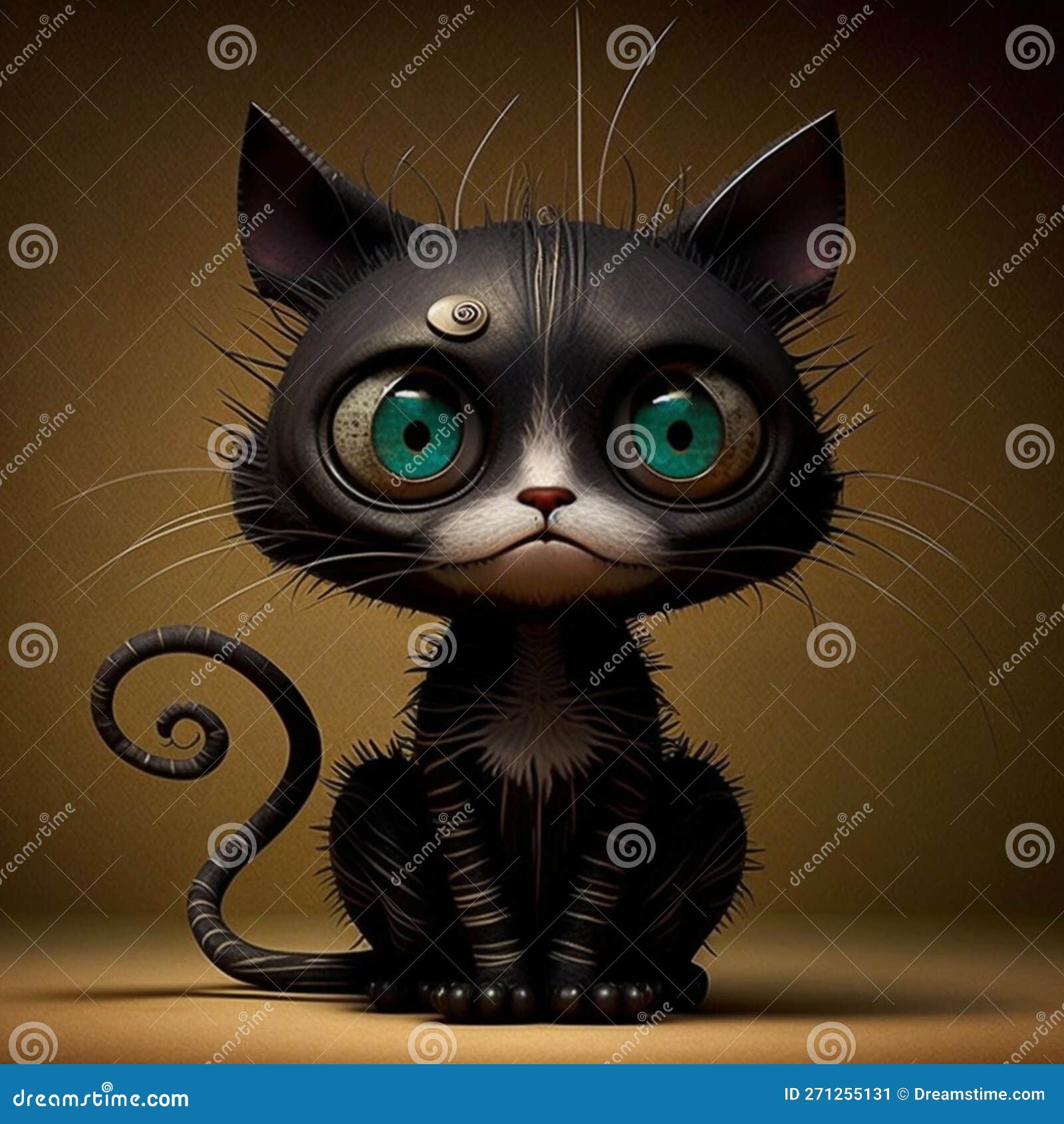 Concept Art of a Cat, Modern Art, AI Generated Stock Illustration ...