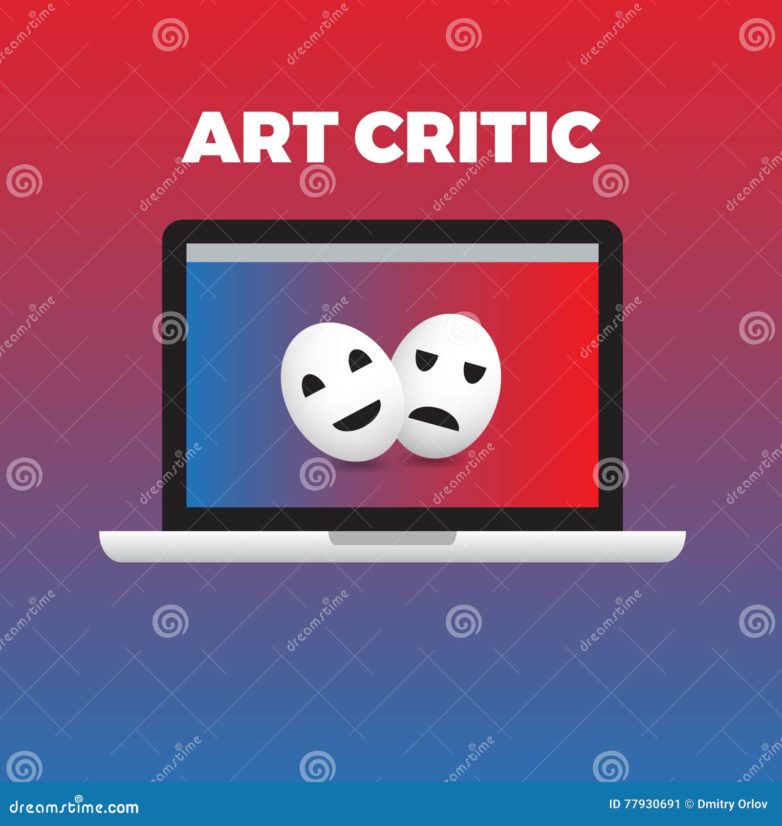 Concept of Art Critic Work Moment.Gradient Background Stock ...