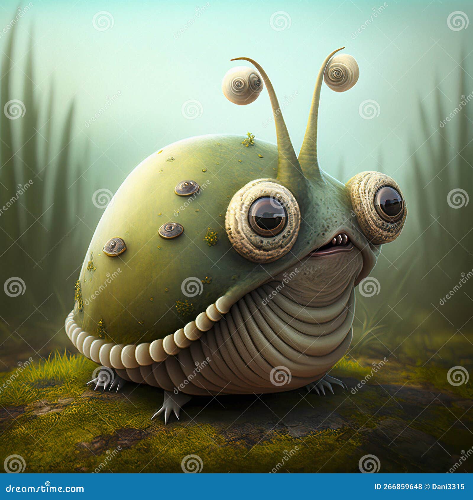 Concept Art Cute Fantasy Snail Stock Illustration - Illustration of ...