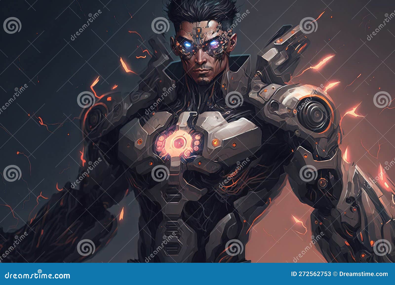 Concept art of a cyborg stock illustration. Illustration of innovation ...