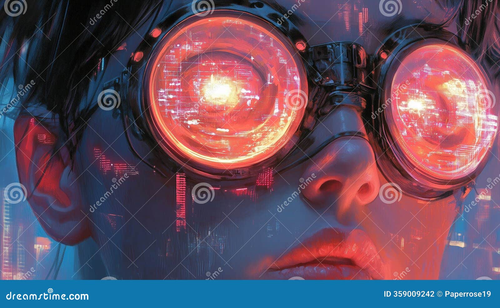 Concept Art Depicting Cyborg Intelligence Stock Photo - Image of ...