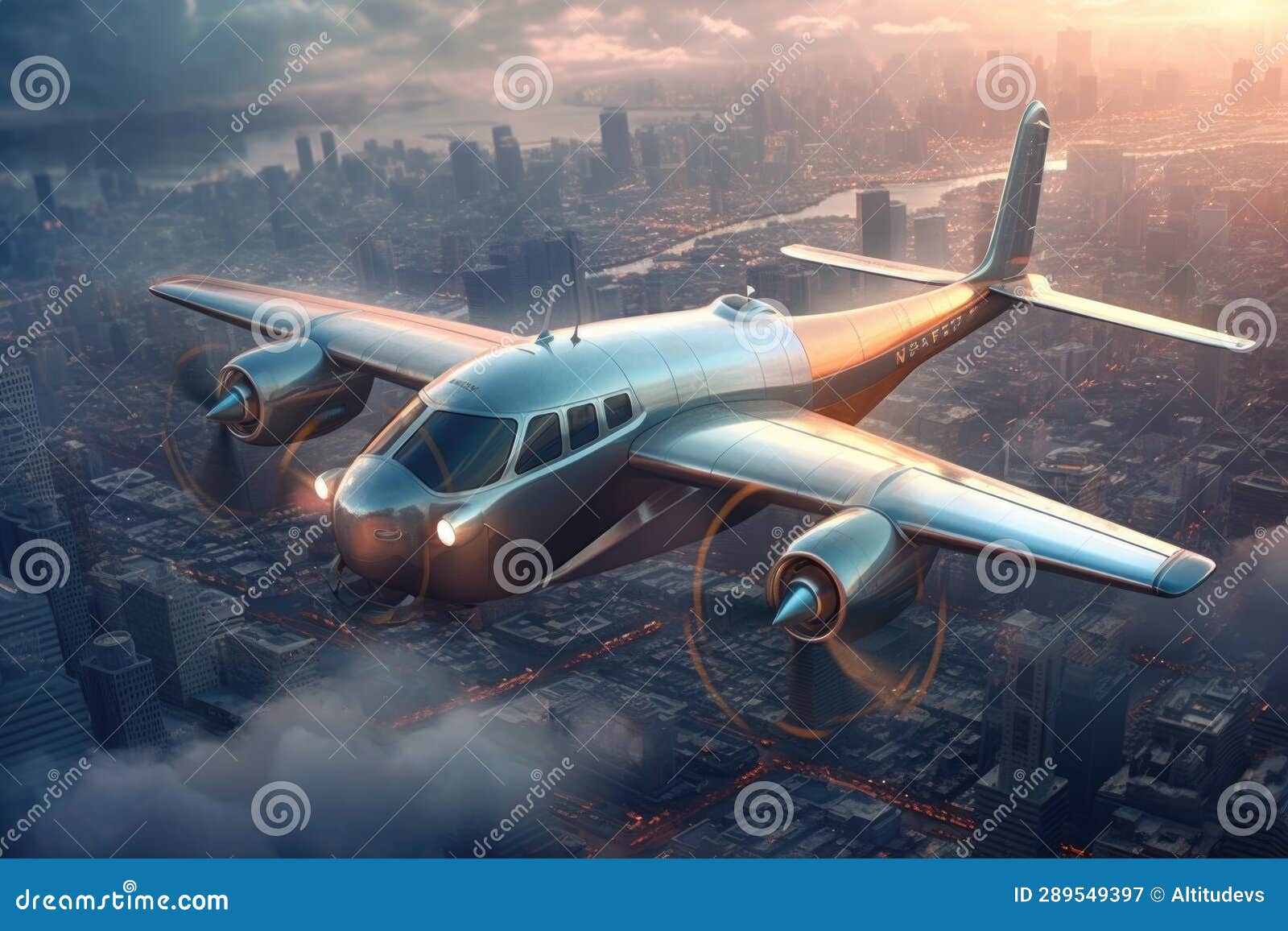 Concept Art of an Electric Airplane Hovering Like a Drone Stock ...