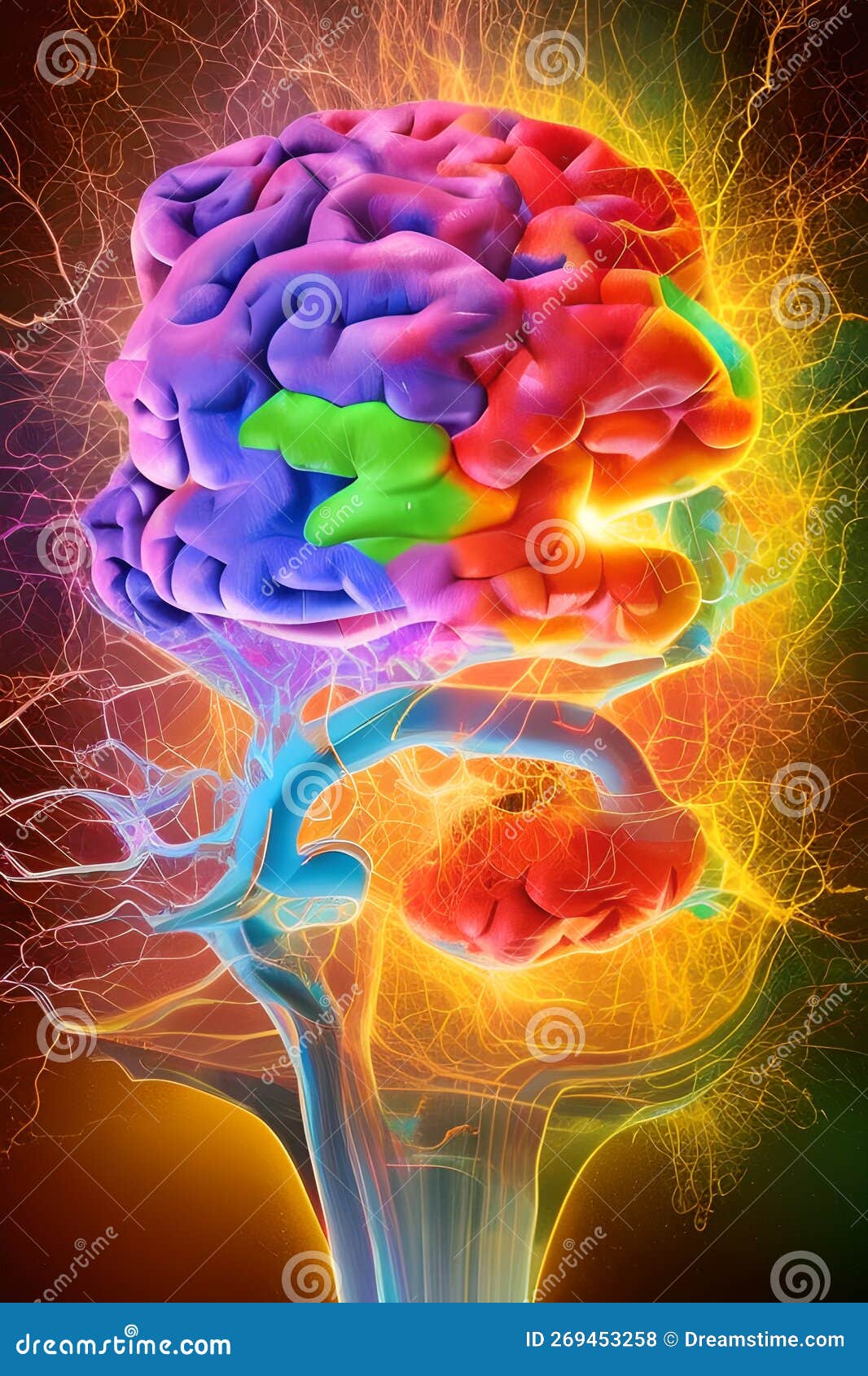 Concept Art of an Exploding White Brain Filled with Knowledge and ...