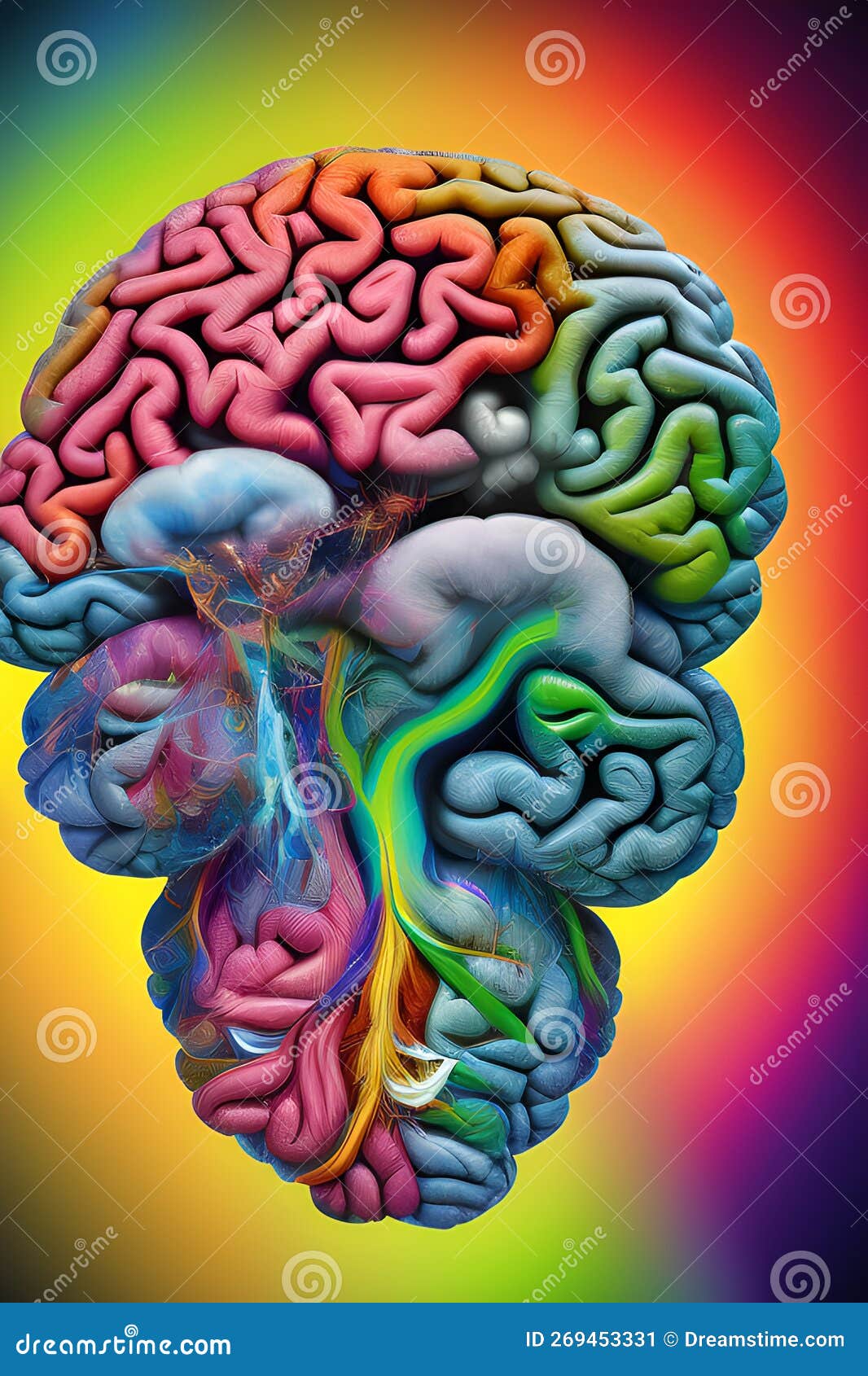 Concept Art of an Exploding White Brain Filled with Knowledge and ...