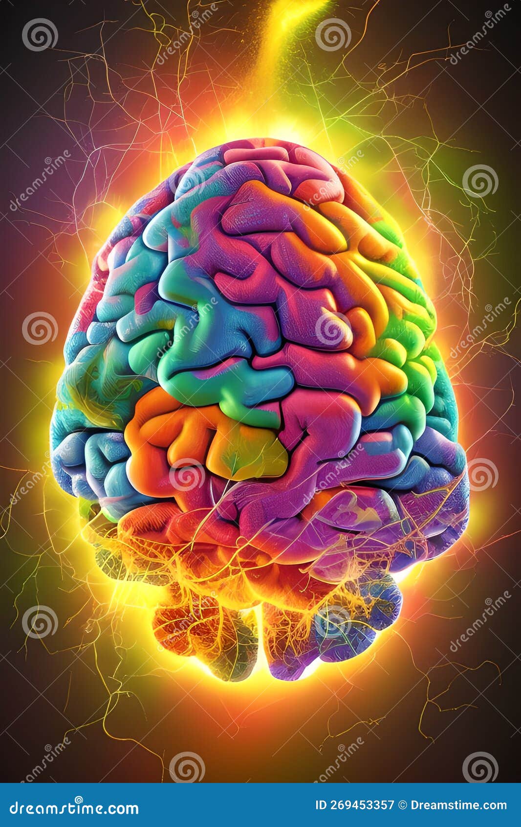 Concept Art of an Exploding White Brain Filled with Knowledge and ...