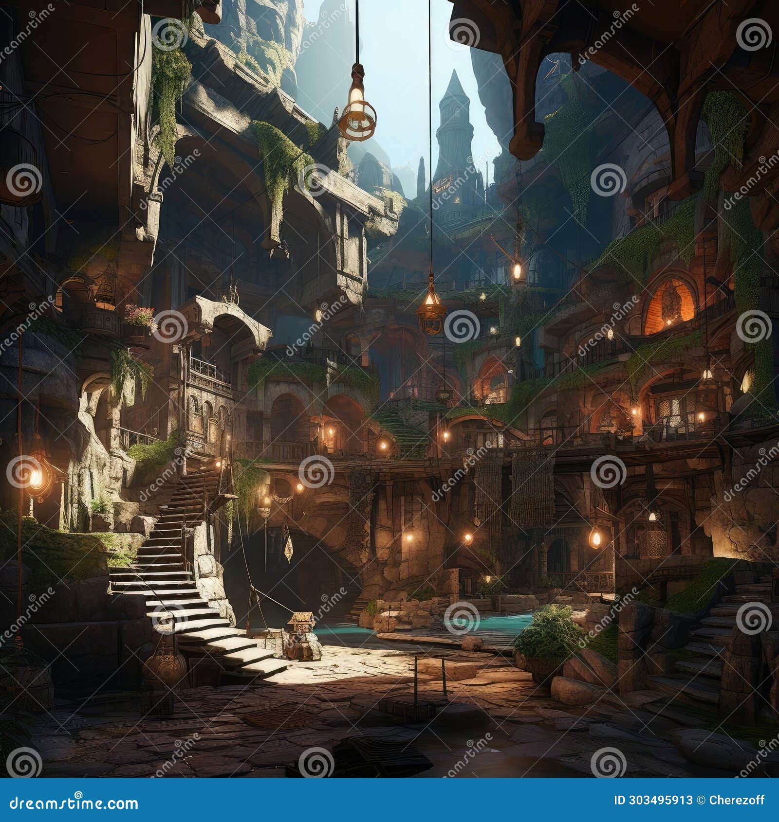 Concept Art of the Game Location Stock Image - Image of design, cartoon ...