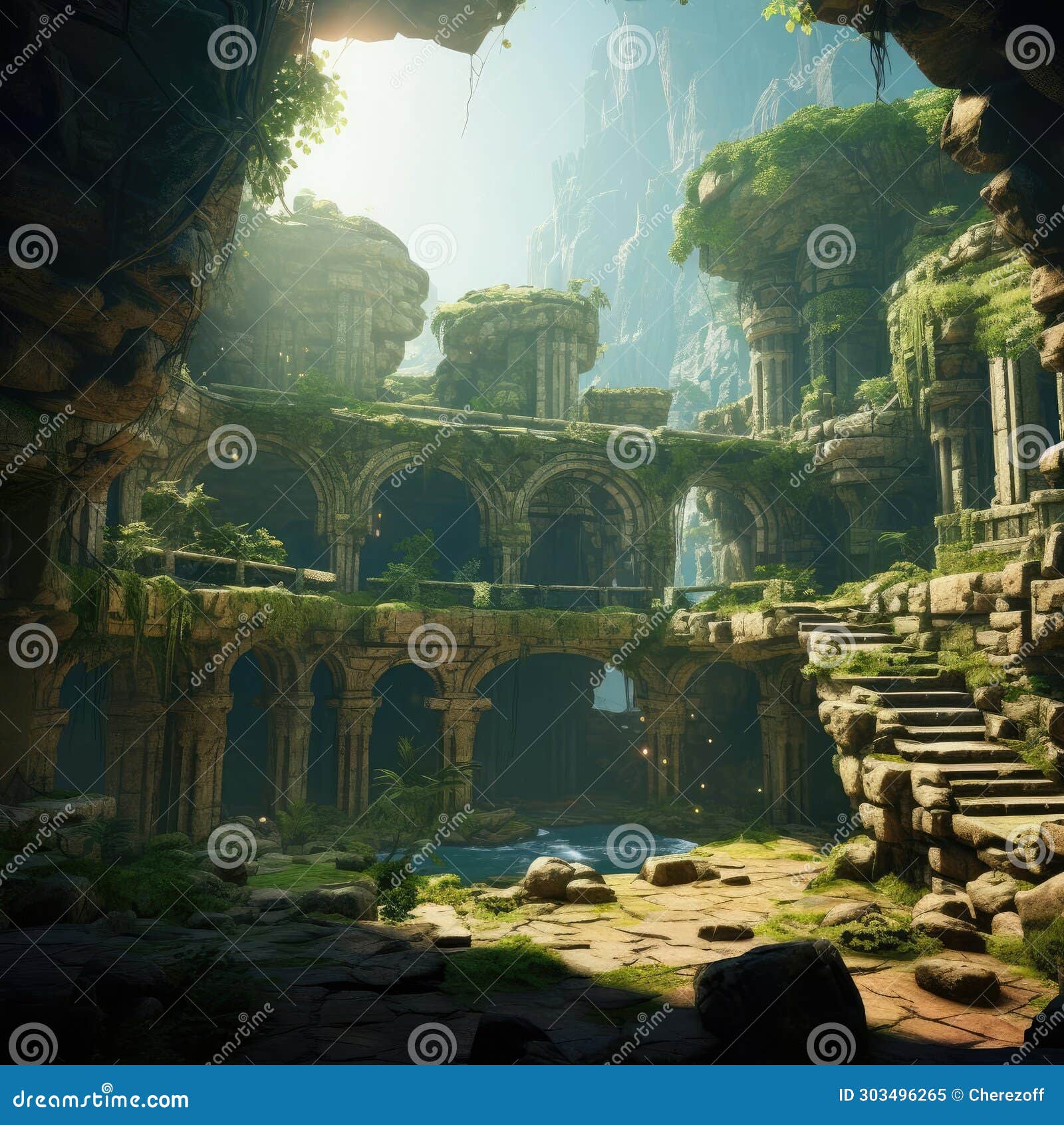 Concept Art of the Game Location Stock Image - Image of magic, game ...