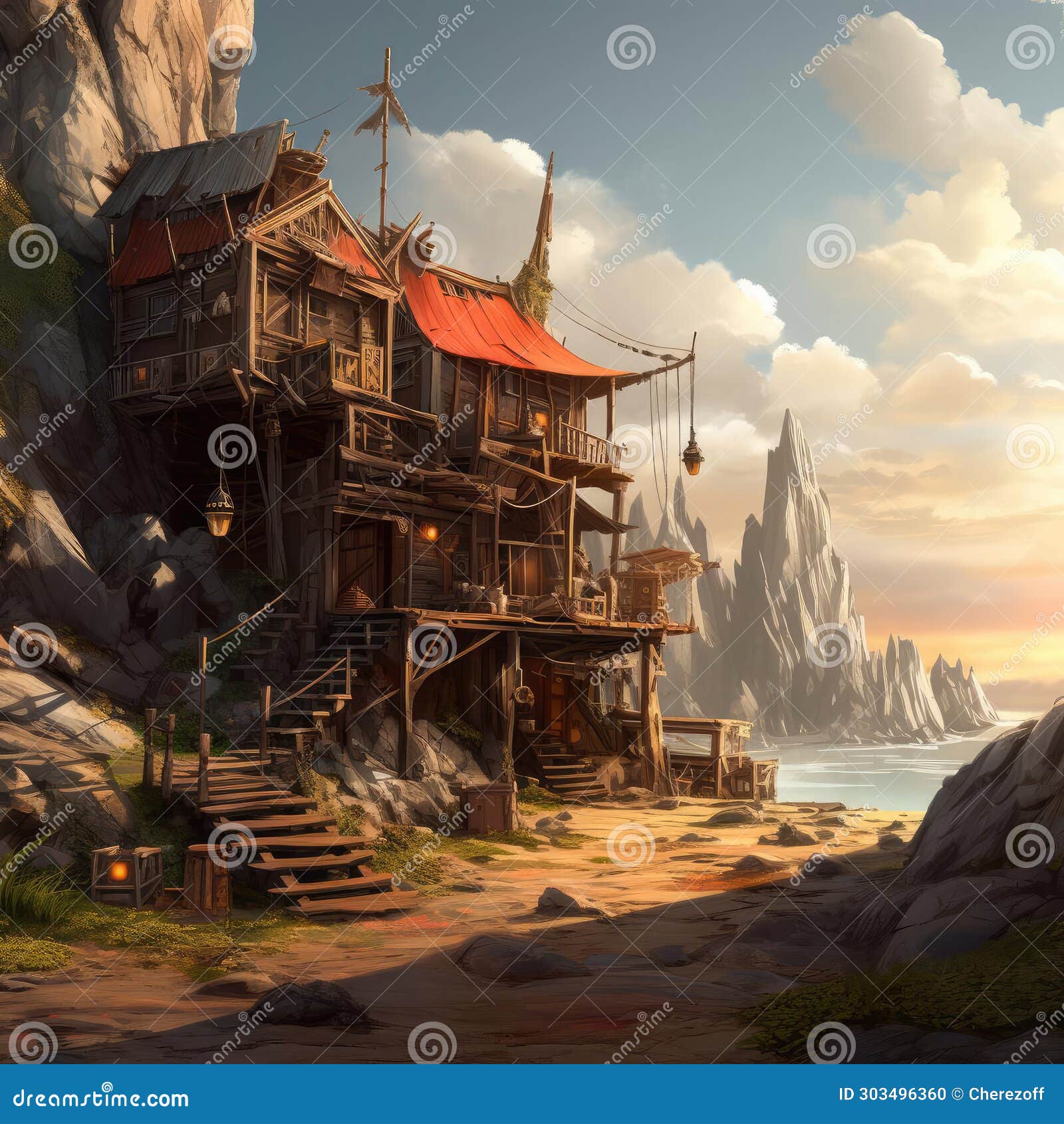 Concept Art of the Game Location Stock Photo - Image of space, marsh ...