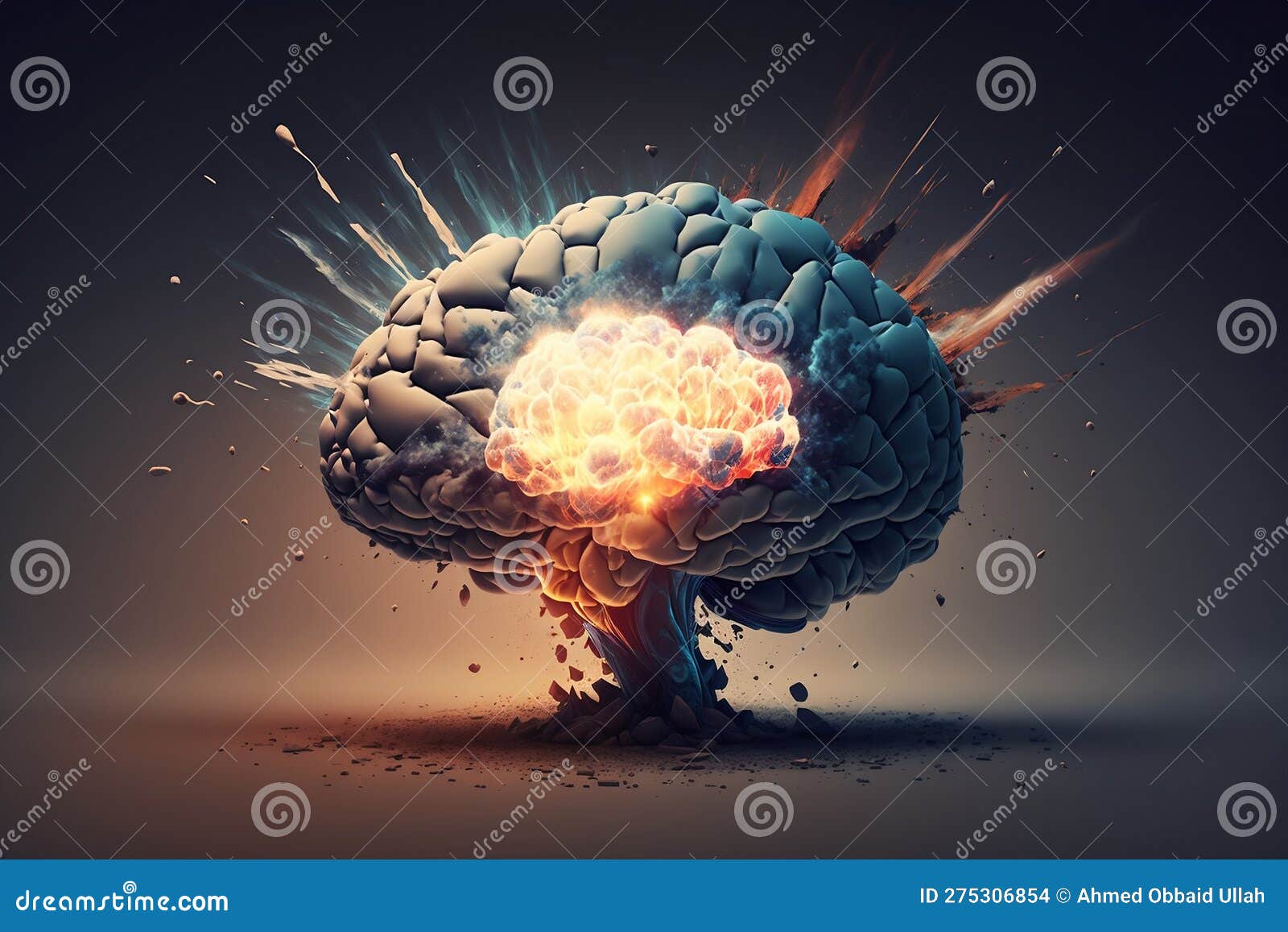 Concept Art of a Human Brain Bursting with Knowledge, Generative Ai ...