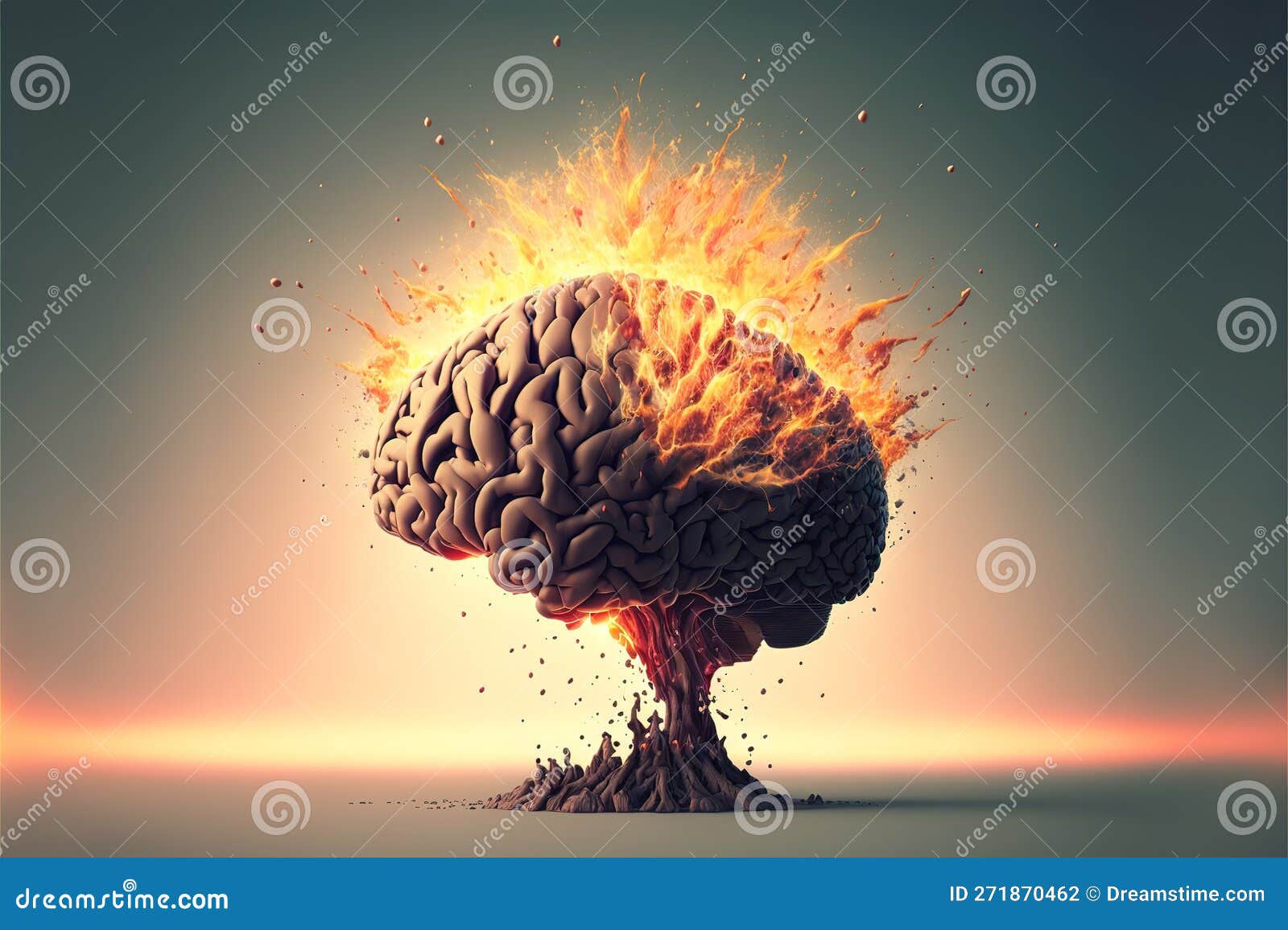 Concept Art of a Human Brain Exploding with Knowledge and Creativity ... Concept Art of a Human Brain Exploding with Knowledge and Creativity ...