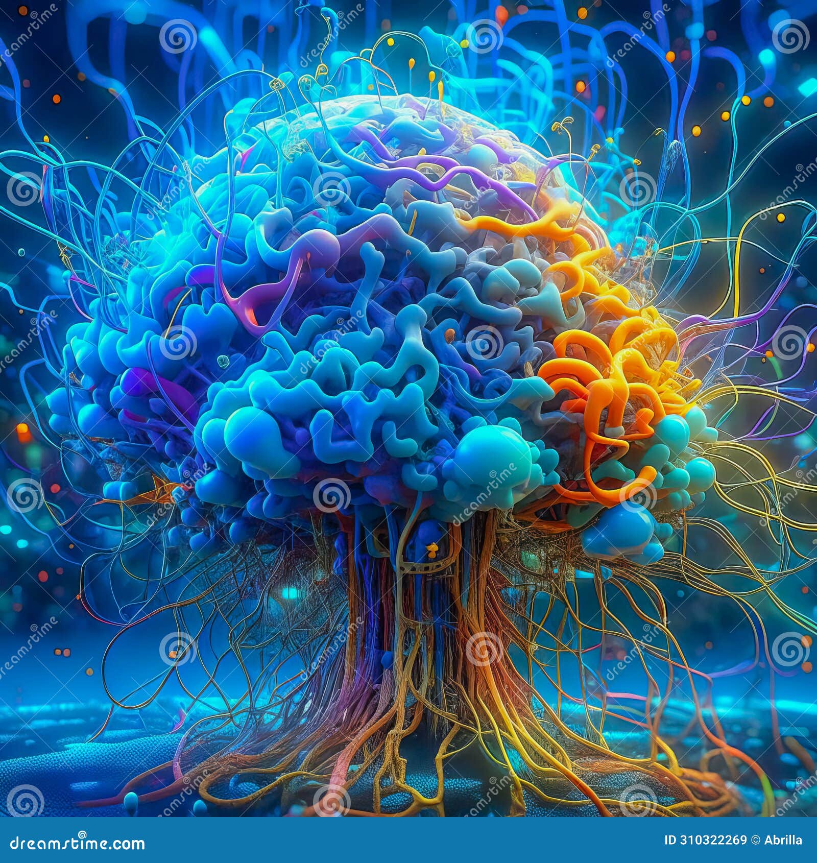 Concept Art of the Human Brain Exploding with Knowledge and Creativity ...