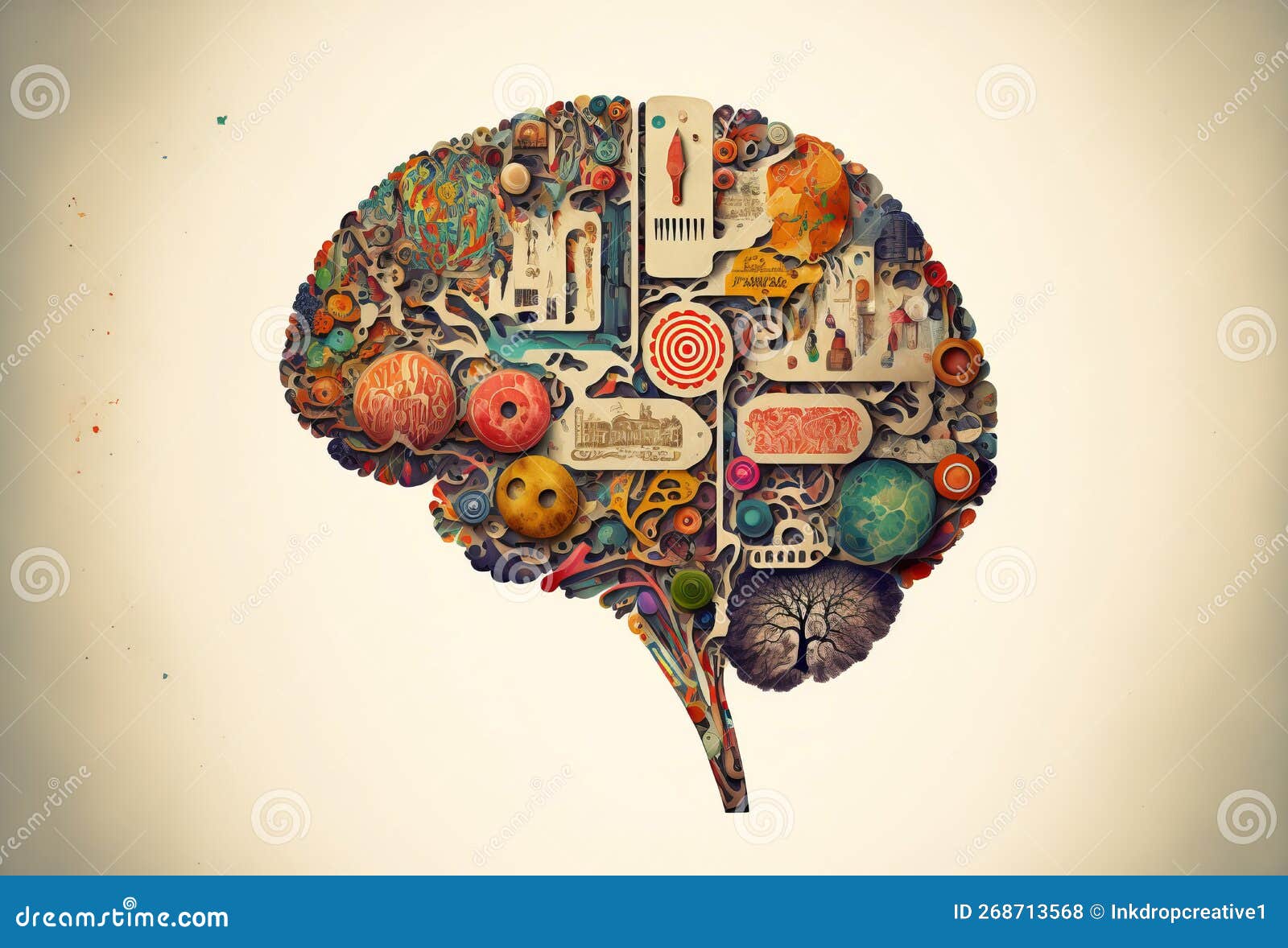 Concept Art of a Human Brain with Knowledge and Creativity. Generative ...