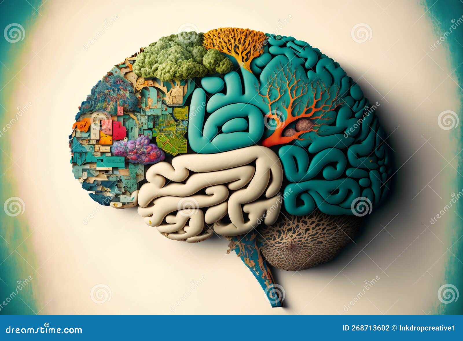 Concept Art of a Human Brain with Knowledge and Creativity. Generative ...
