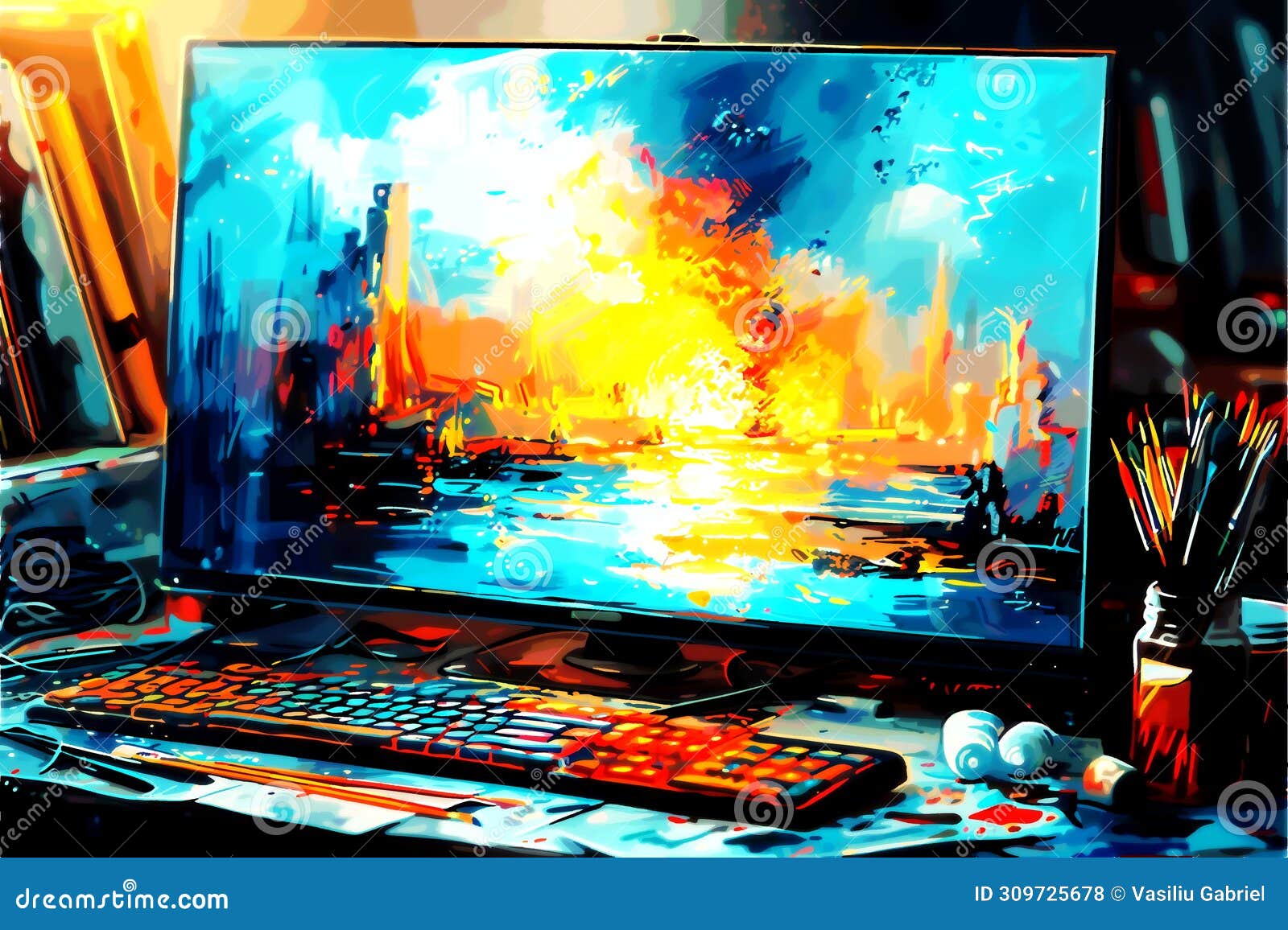 Concept Art Illustrating the Creative Process with the Help of a ...