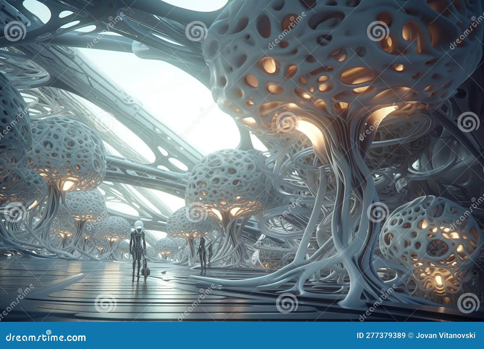 Concept Art Illustration of Sci-fi Futuristic Interior Created by AI ...