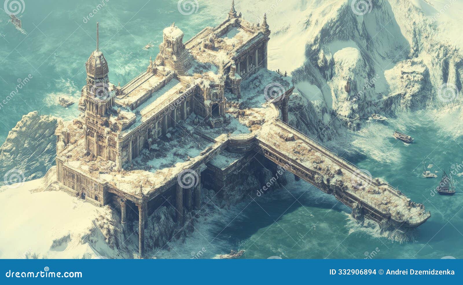 Concept Art for an Isometric Video Game Map of Ancient Ruins Stock ...
